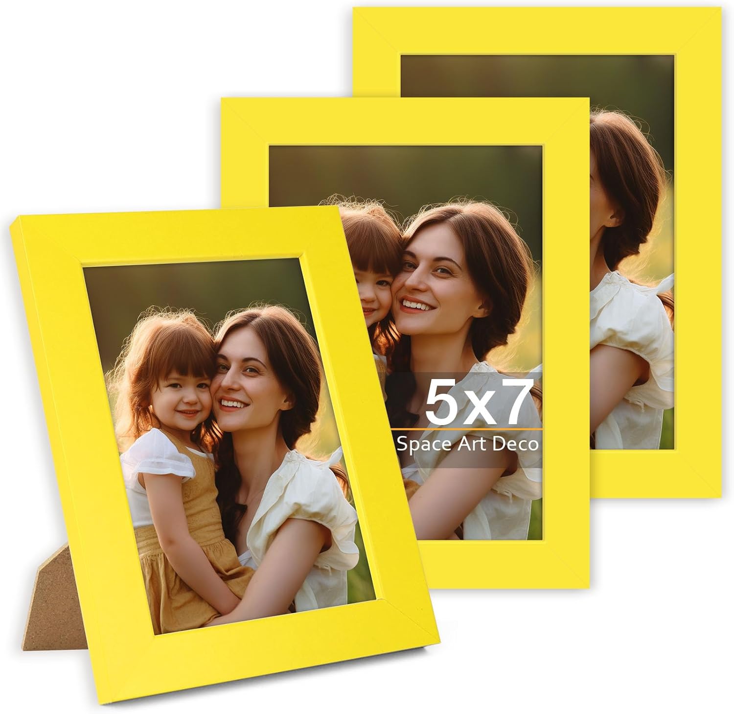 Amazon.com - Space Art Deco, 5X7 Picture Frame, Set Of 3 Yellow Picture ...