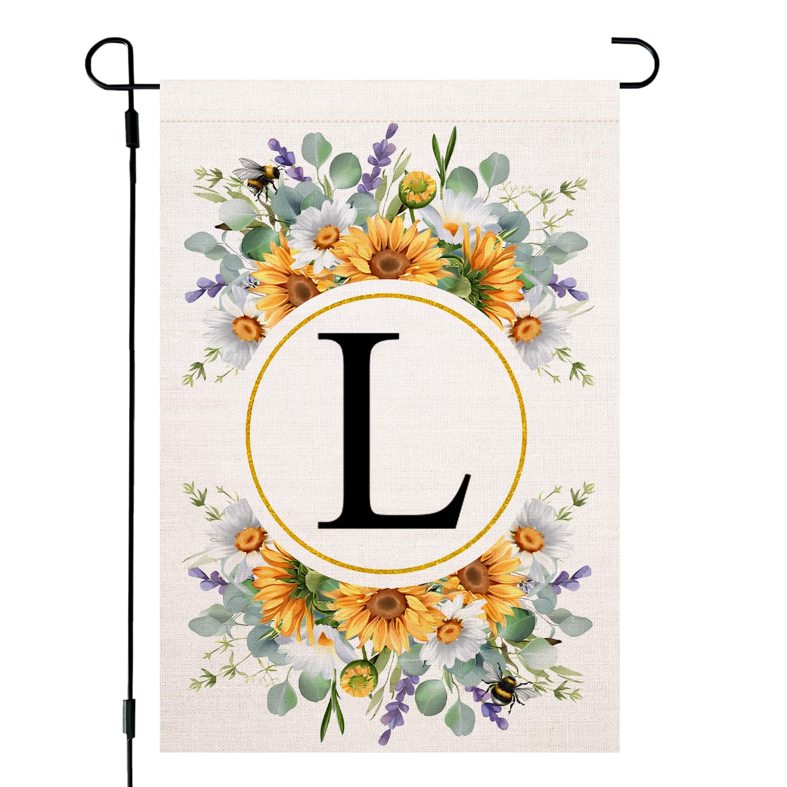 Amazon.com : Monogram Letter Garden Flag Outside 12x18 Inch Double ...