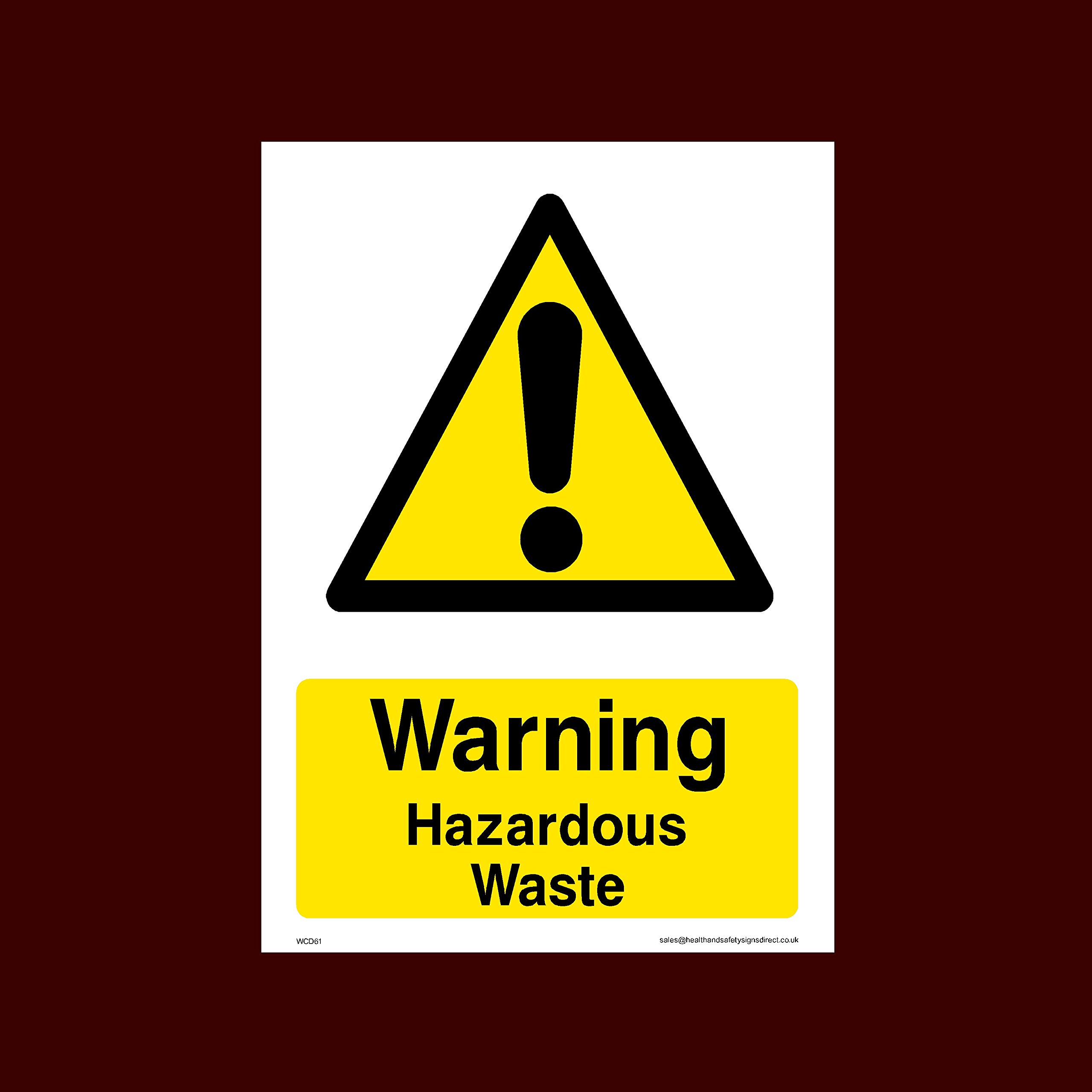 Warning Hazardous Waste Sticker/Self Adhesive Sign (WCD61) - Danger ...