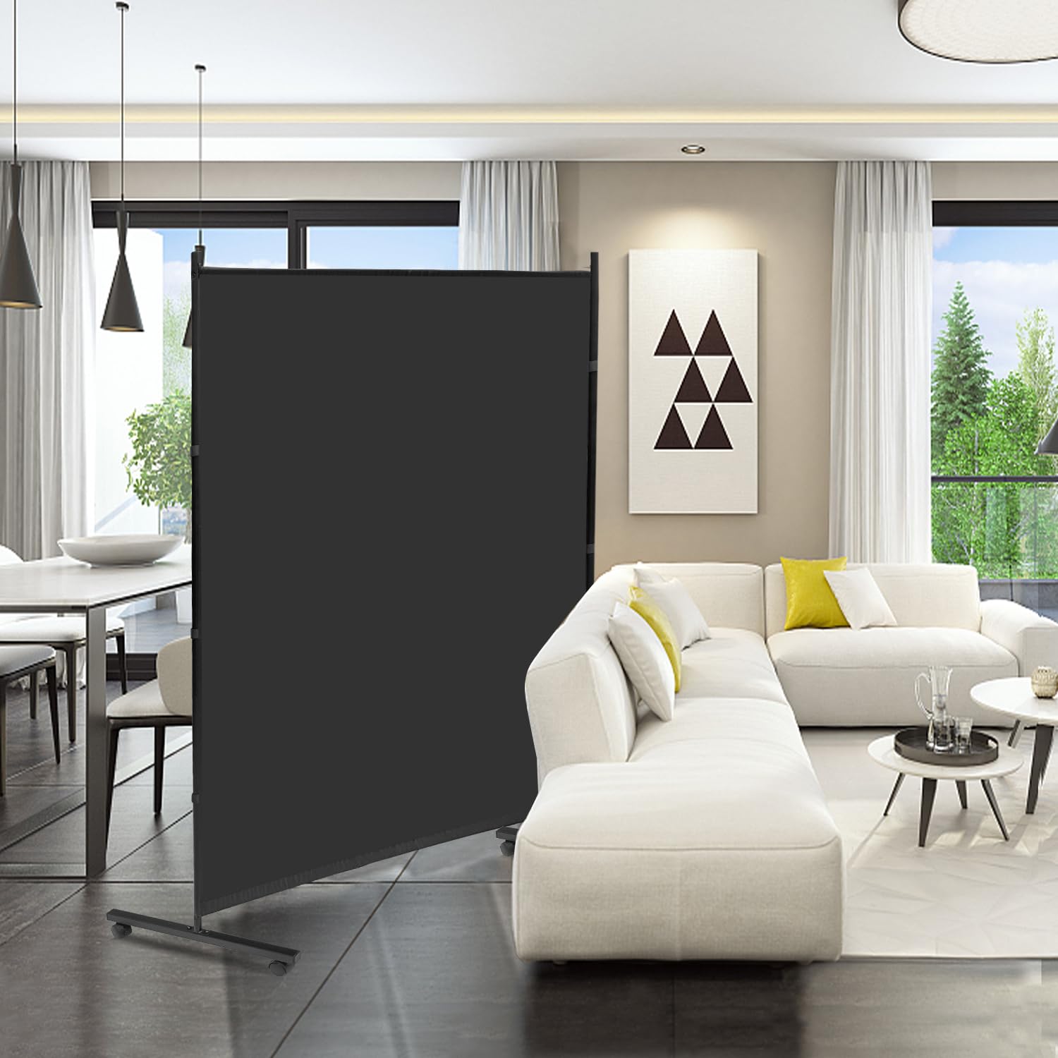 Snapklik.com : MAYOLIAH Large Single Panel Room Divider On Wheels