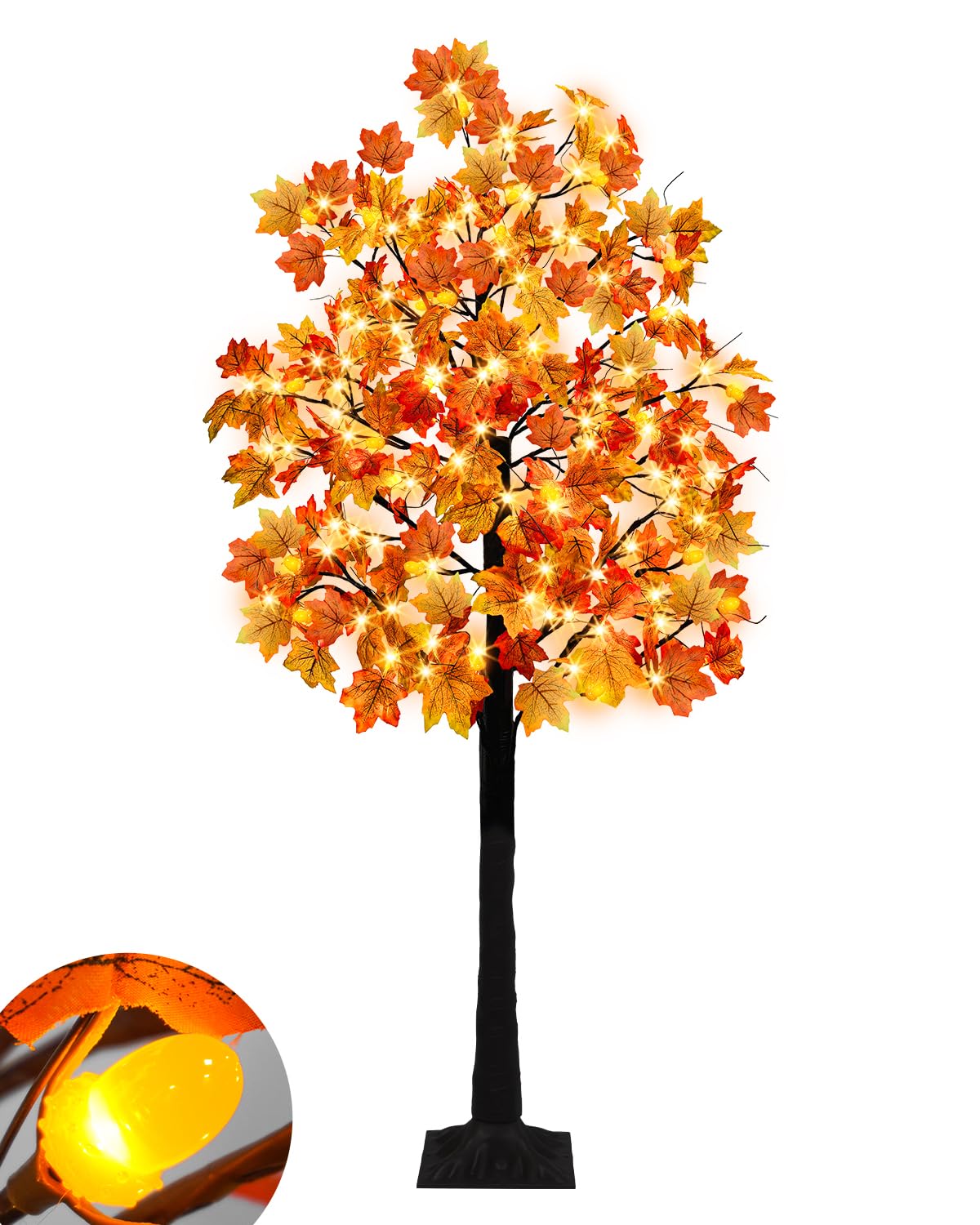 Amazon.com: Uieke 6FT 96LED Lighted Fall Maple Tree Artificial Fall ...