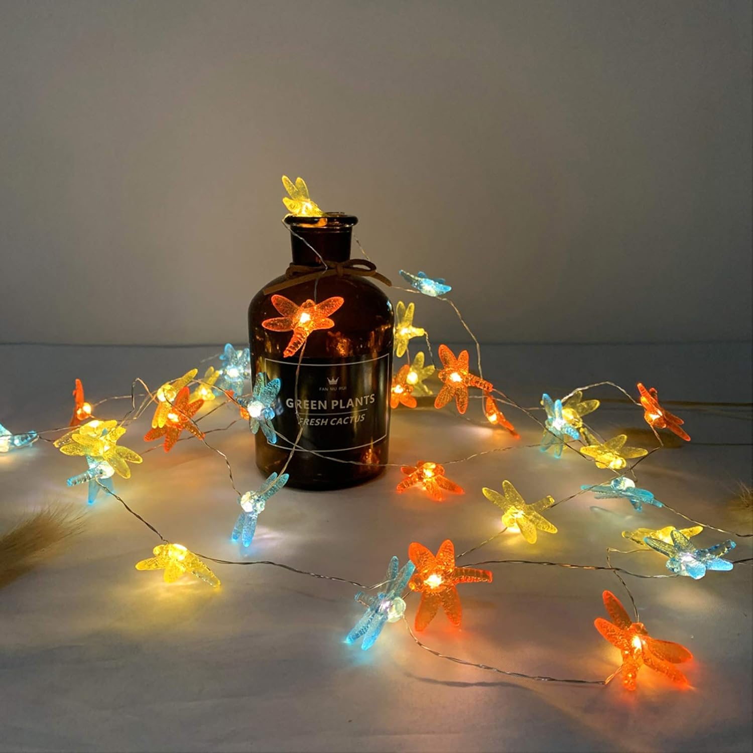 40 LED Dragonfly Decorative String Lights Battery Operated 8 Modes with ...
