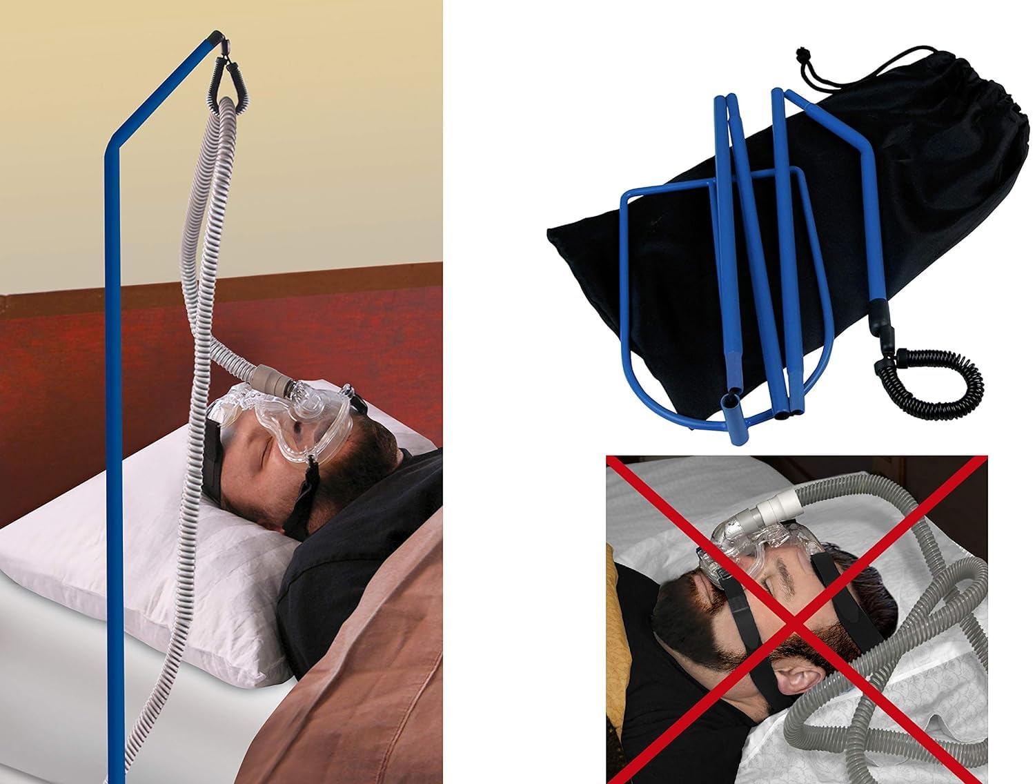 Amazon.com: North American Healthcare CPAP Hose Holder Tangle Proof Bed ...