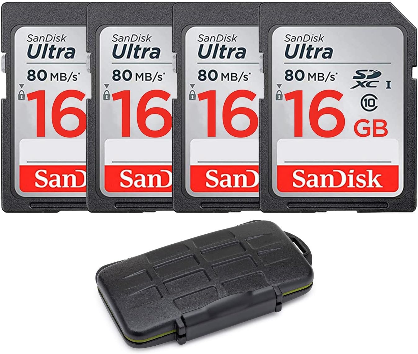 Amazon.com: SanDisk Ultra 16GB Class 10 SD Memory Card (4-Pack) with ...