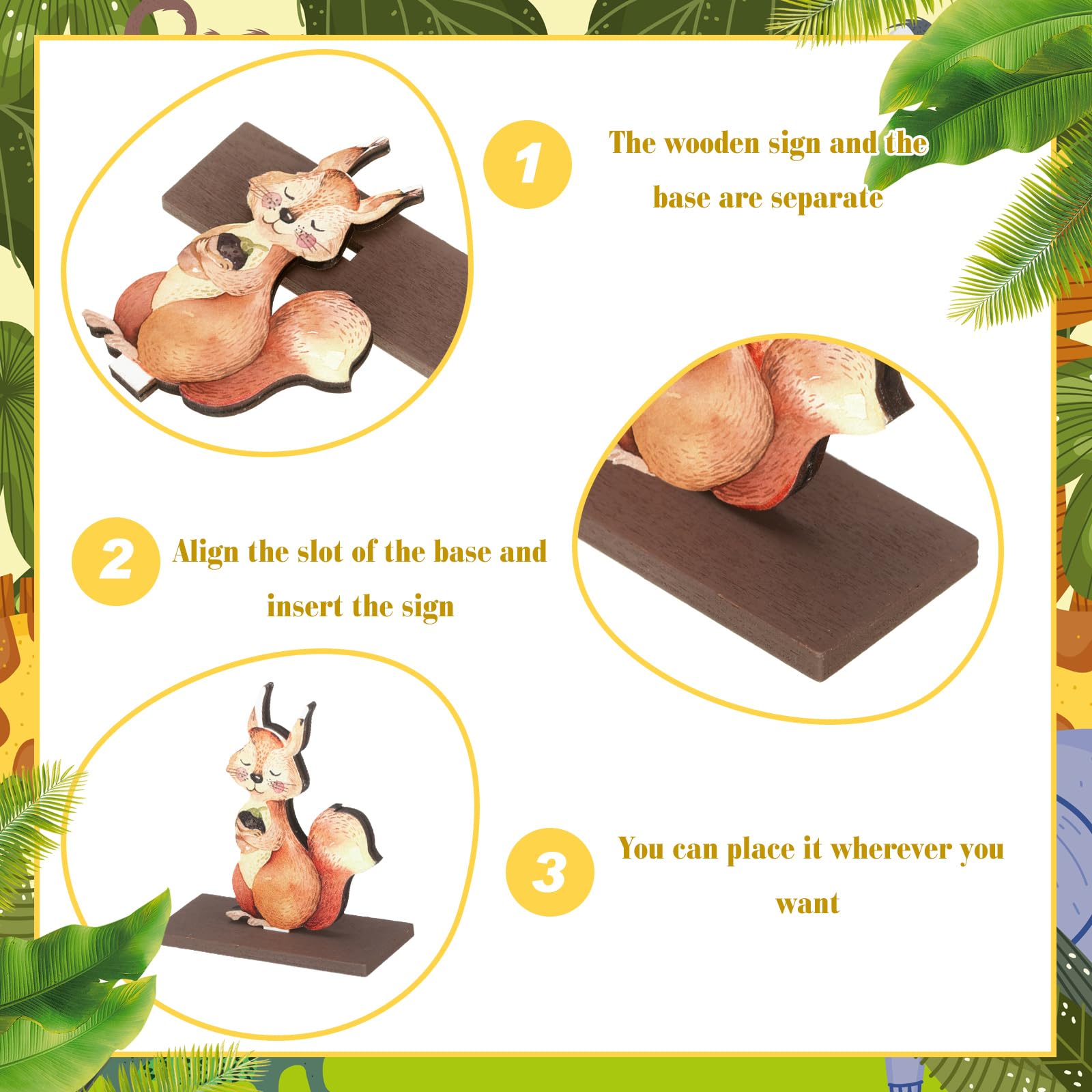 Snapklik.com : 12 Pcs Woodland Animal Wooden Table Centerpiece Cutout ...