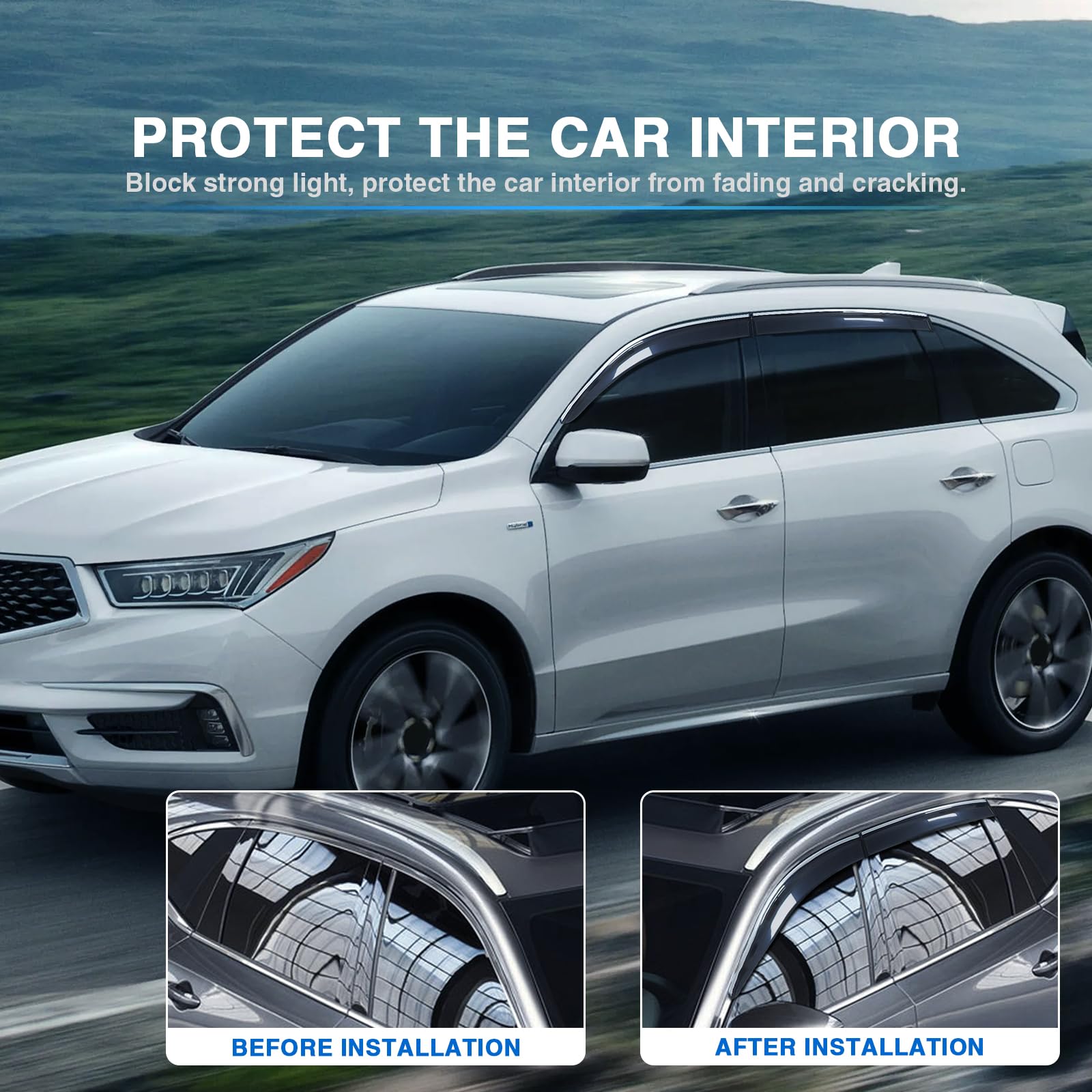 Snapklik.com : 4PCS Window Visor Vent Fit For Acura MDX 4 Door 2014 ...