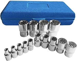 Socket Set Tamper Proof Star Bit Torq Torque Female E-socket Set E4-E24 1/4" 3/8" 1/2" Drive ...
