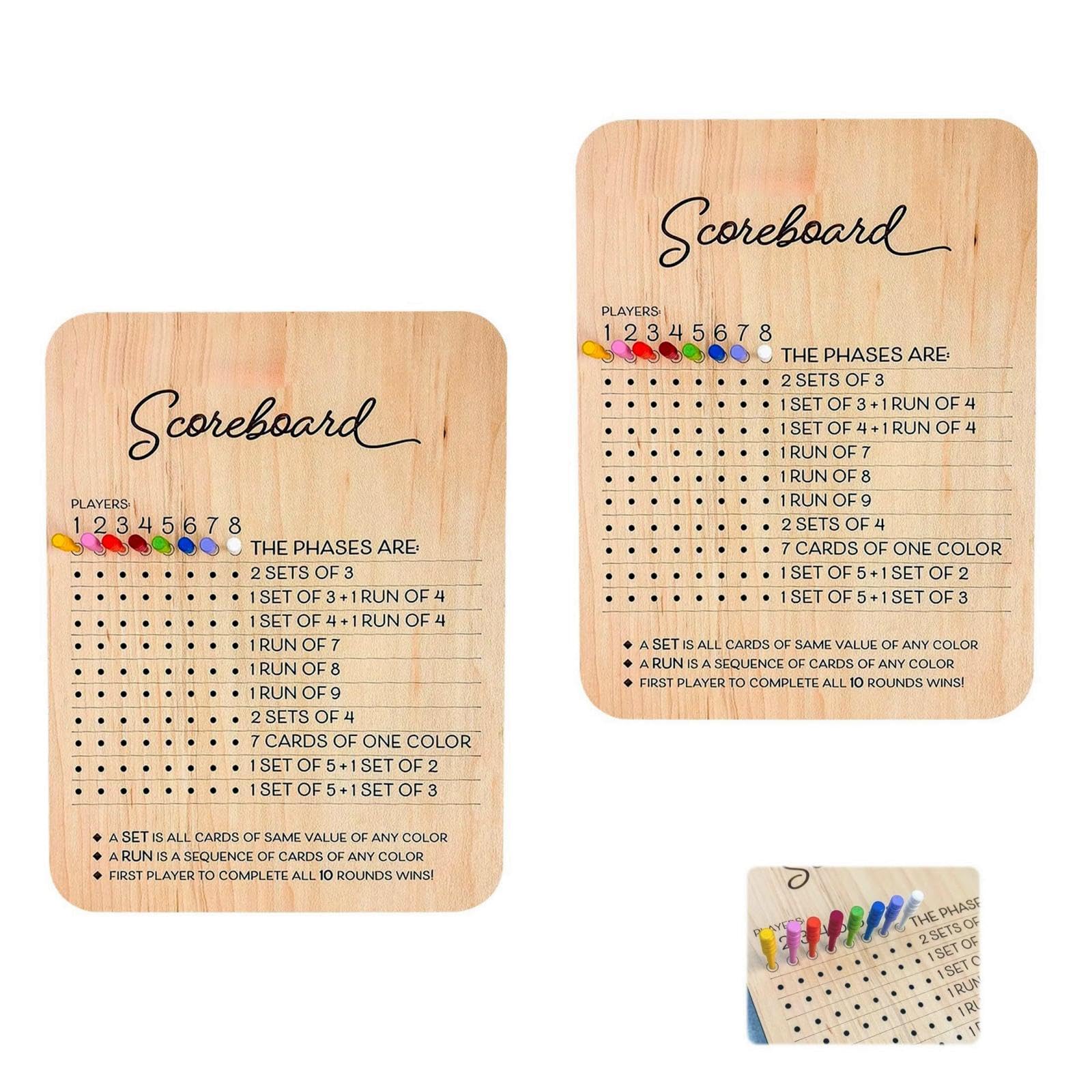 Amazon.com: Phase 10 Score Board, 2025 New Wooden Phase 10 Scorecard ...