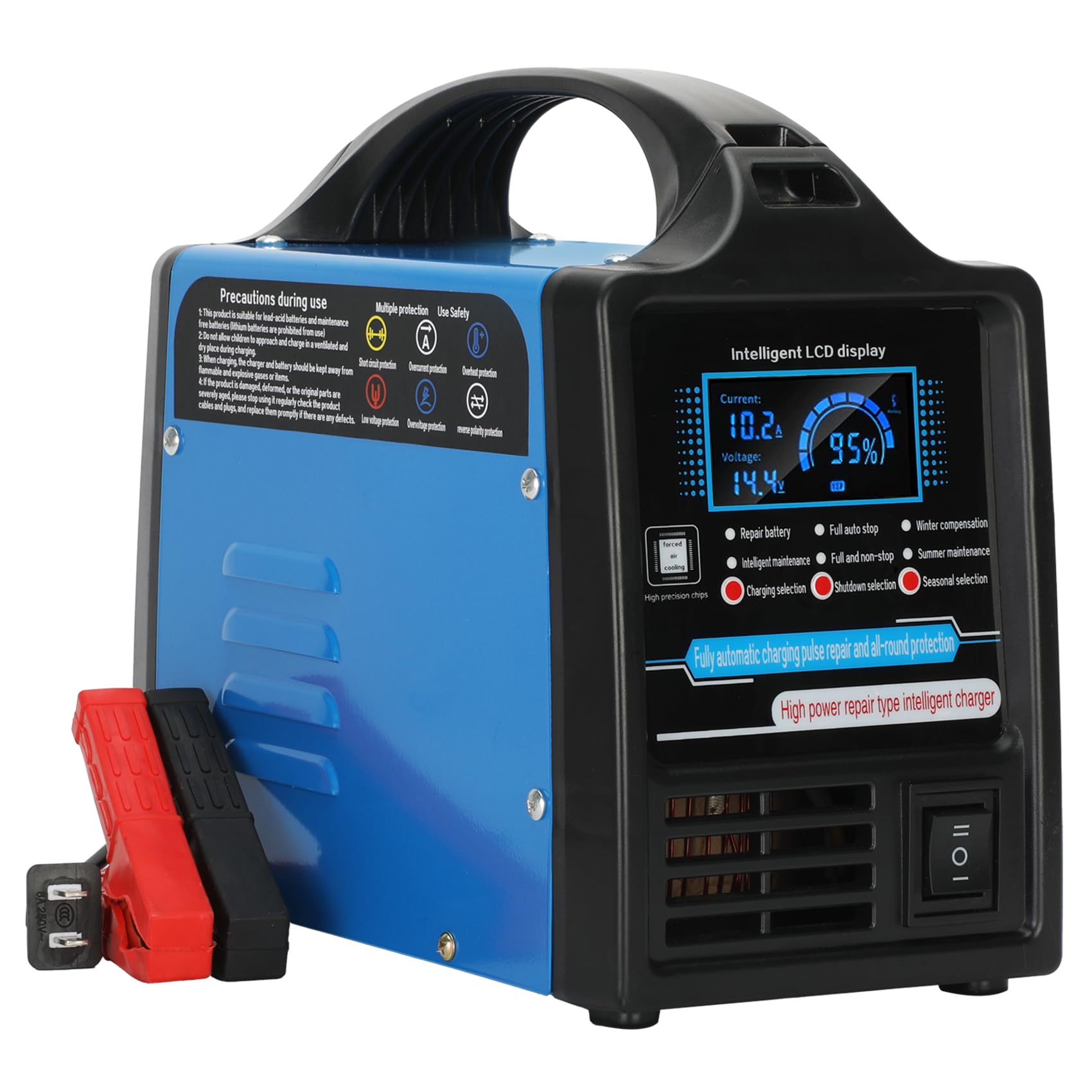 Amazon.com: Pulaim 12V 24V Car Battery Charger, 0-15A Heavy Duty ...