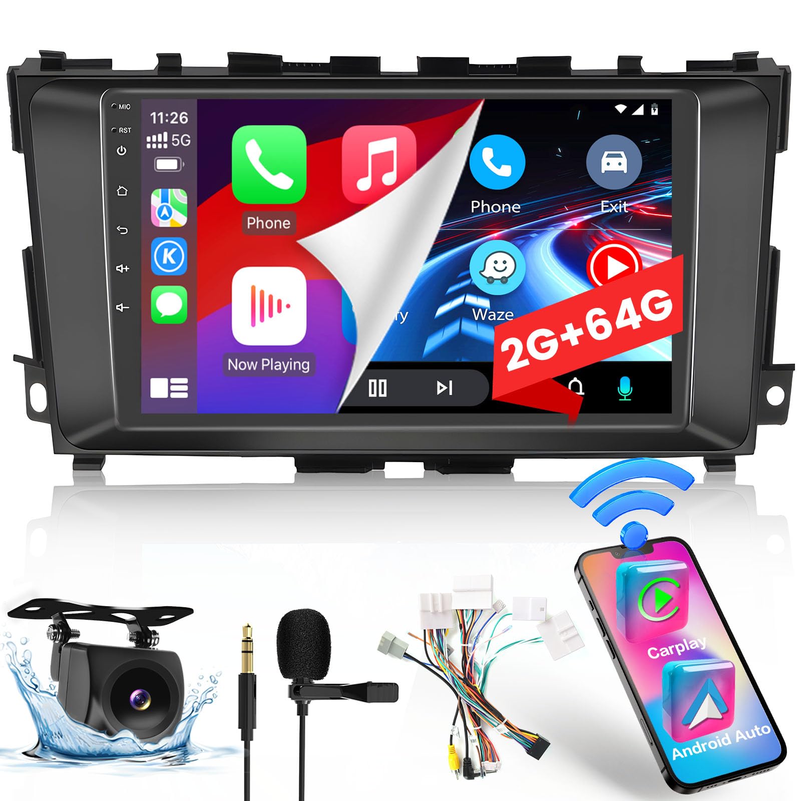 Amazon.com: Hikity 2+64G Android 13 Carplay Stereo for Nissan Altima ...