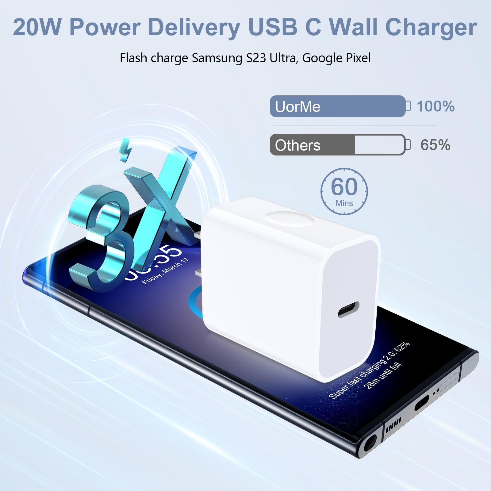 Snapklik.com : 20W Type C Charging Block For Samsung Z Flip5 A54 A15 5G ...