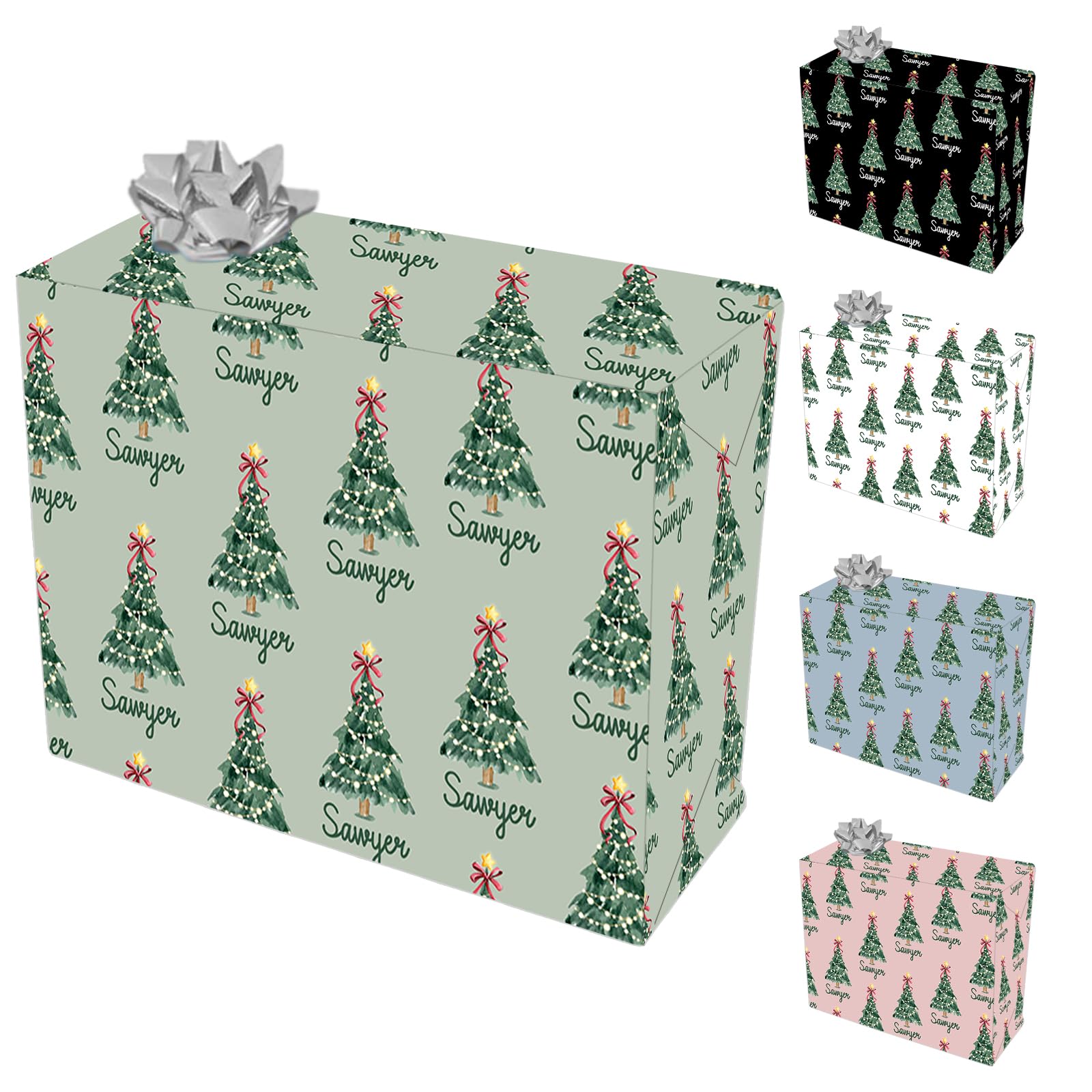 Amazon.com: Personalized Christmas Wrapping Paper Custom Name Wrap ...