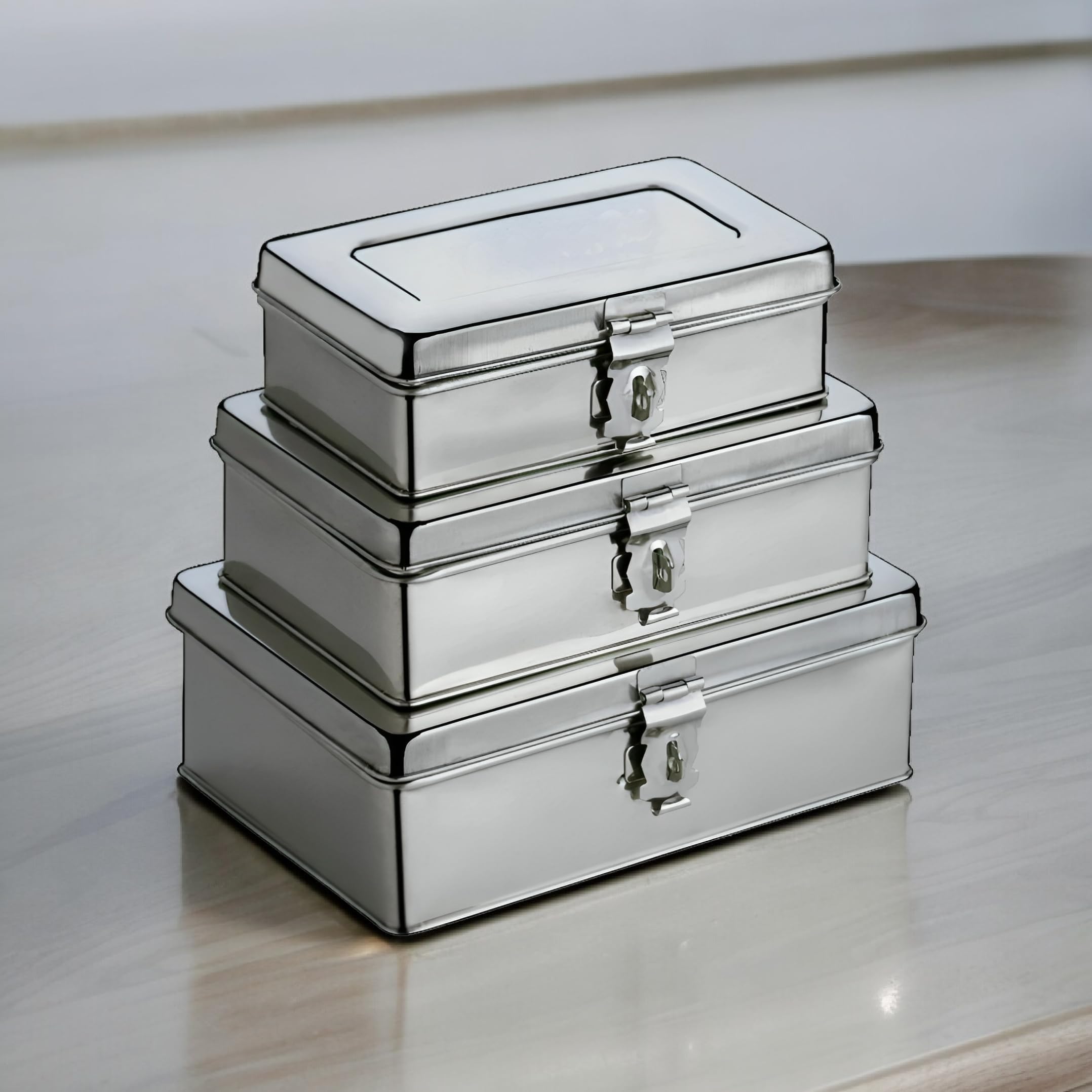 JAYCO Stainless Steel Cash Boxes - Medium Size - Set of 3 pieces - 10 ...