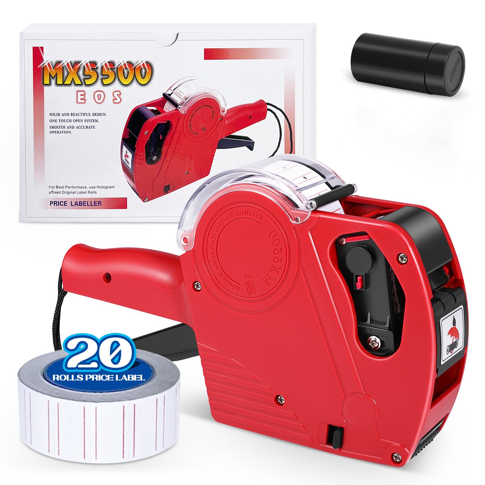 OunglyChoi 1 Packs Price Gun with 10000 Labels Red Pricing Label Gun ...