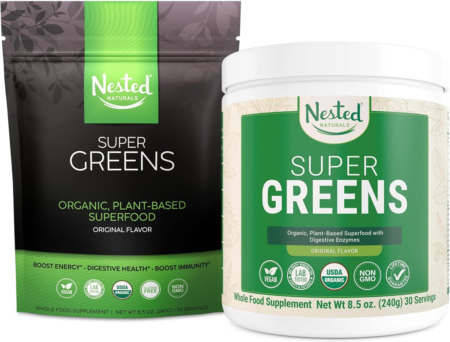Amazon.com: Nested Naturals Super Greens Daily Greens Superfood Powder ...