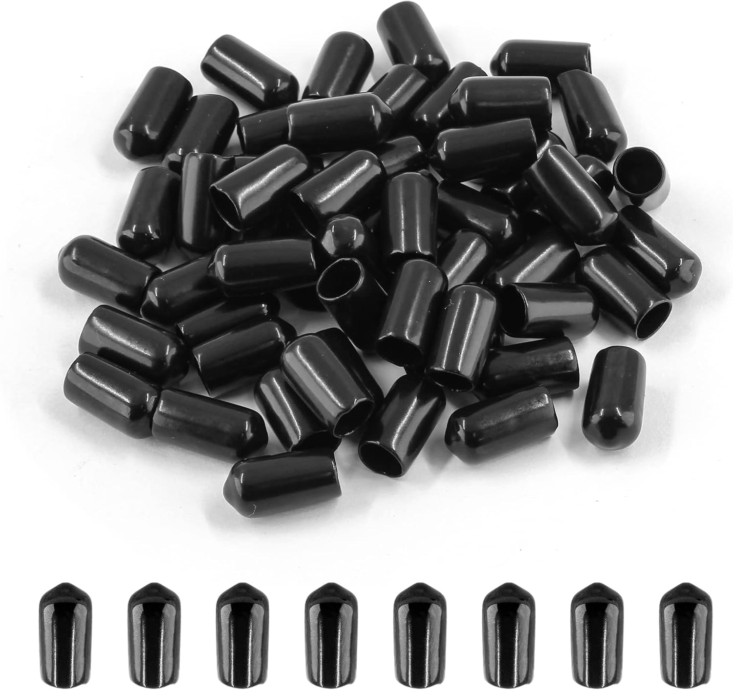 Amazon.com: Litoexpe 50 Pieces Round Rubber End Caps, Black Vinyl Cover ...