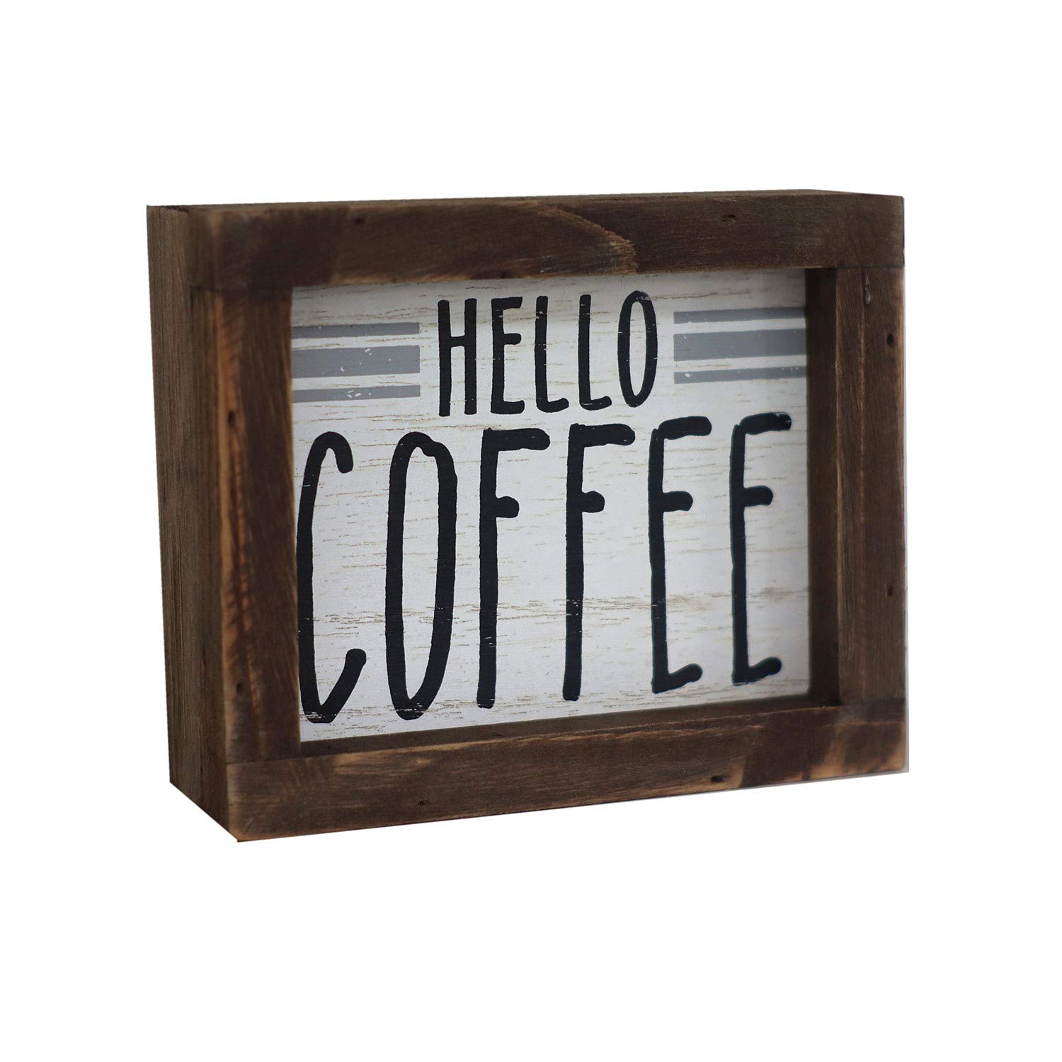 Amazon.com: PARISLOFT Hello Coffee Barn Wood Small Box Sign for Kitchen ...