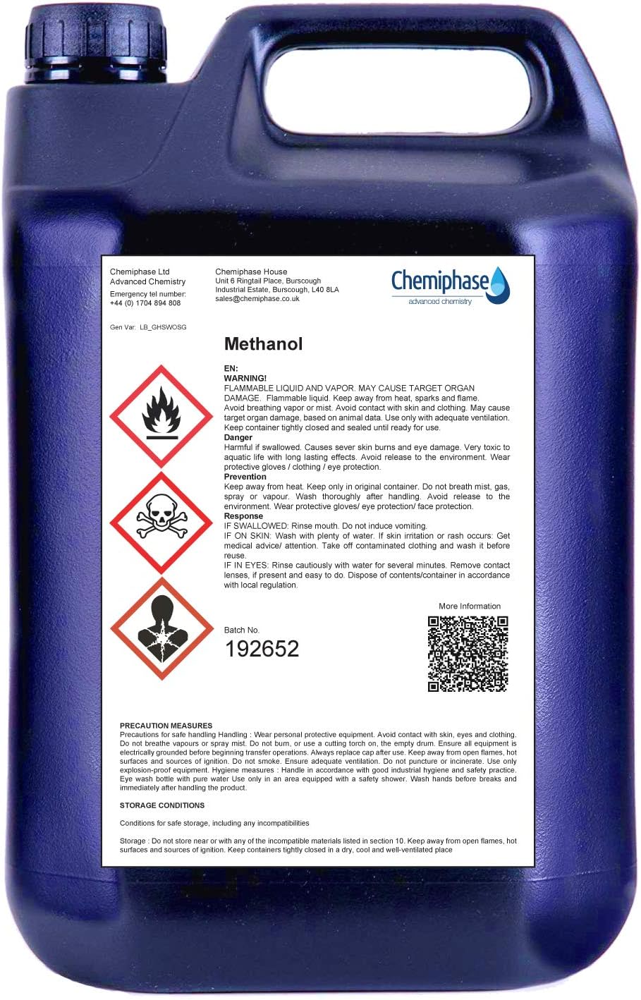 Methanol - 99.85% Purity - Virgin Grade 5 Litres : Amazon.co.uk ...