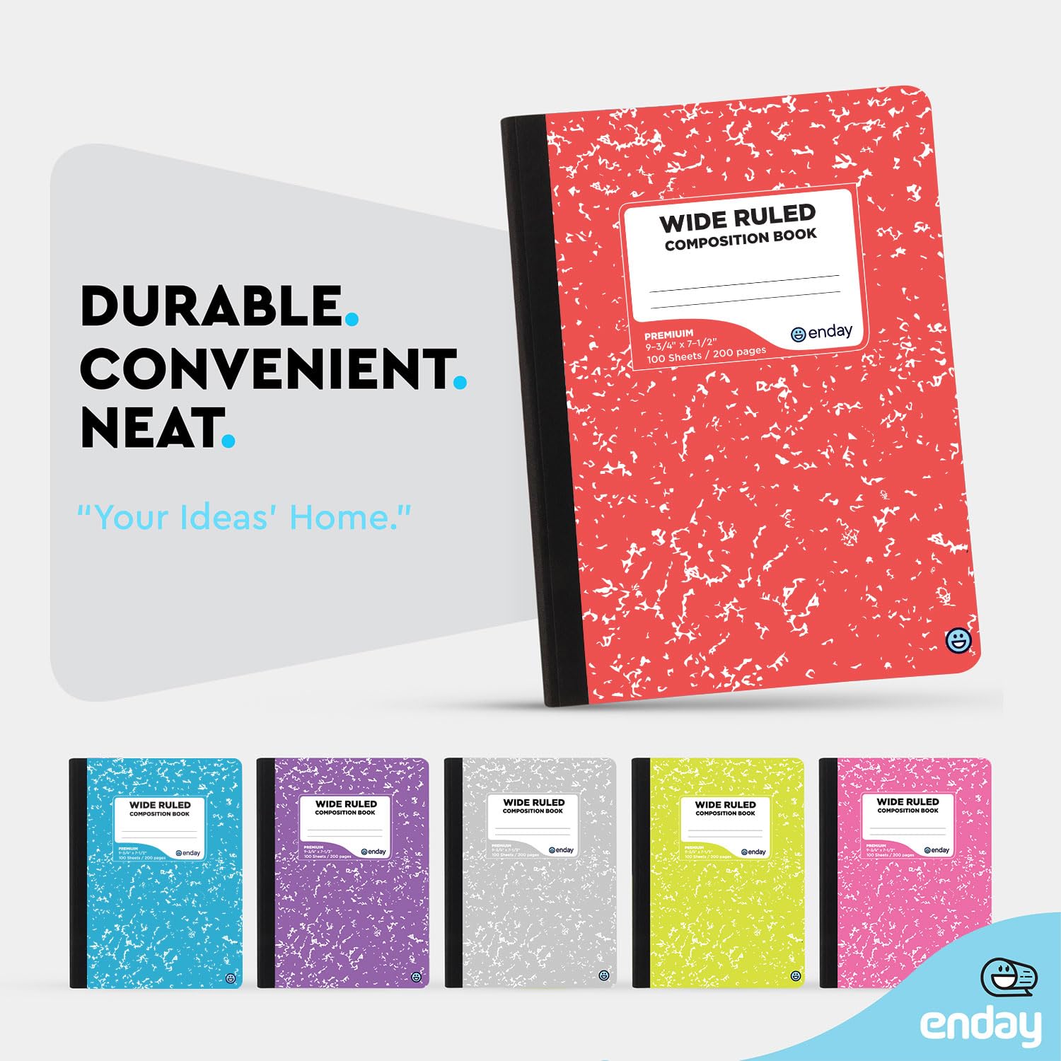 Snapklik.com : Enday Composition Notebooks Wide Ruled Paper, Colored ...