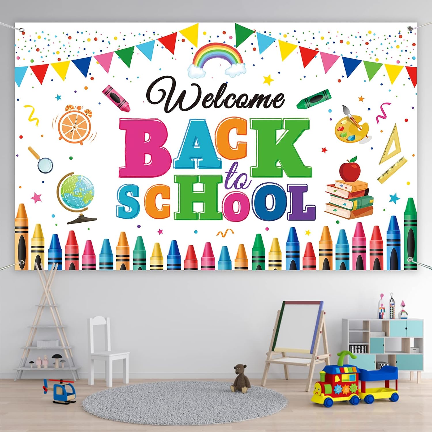 Buy Welcome Back to School Banner Set - Extra Large 72x44 Inch Backdrop ...