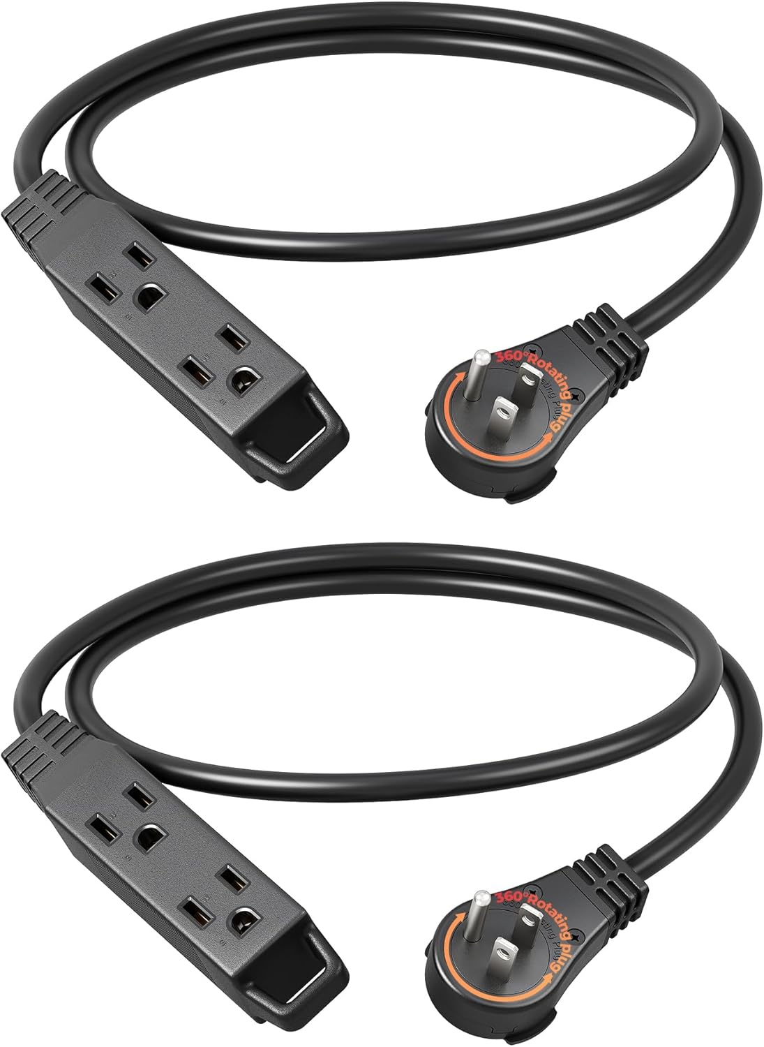 Amazon.com: DEWENWILS 3FT 360° Rotating Flat Plug Extension Cord, 3 ...