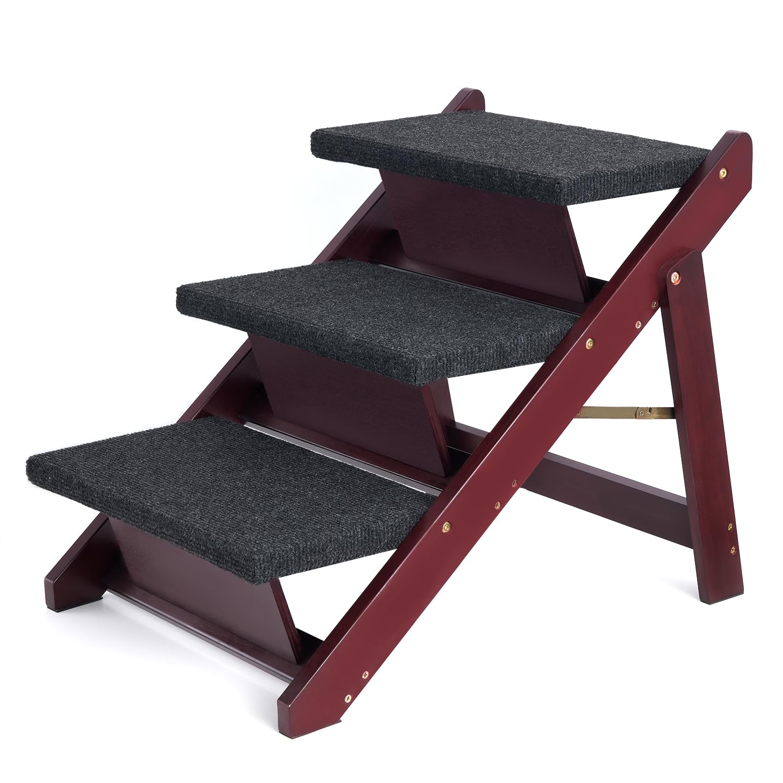 Snapklik.com : BRIKY Wooden Dog Stairs/Steps 195”H - Foldable 3 Steps ...