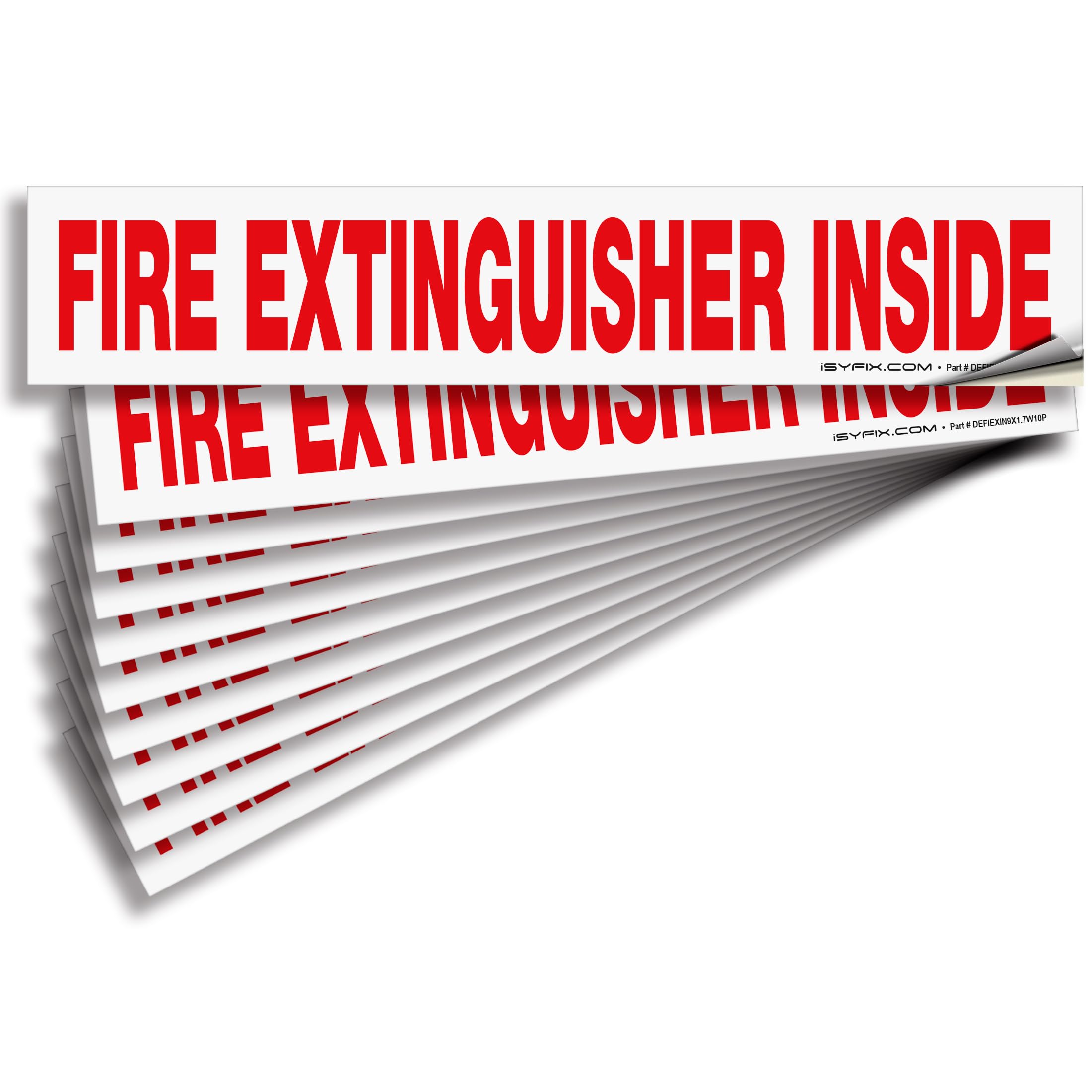 Snapklik.com : iSYFIX Fire Extinguisher Inside Sticker Sign 10 Pack ...