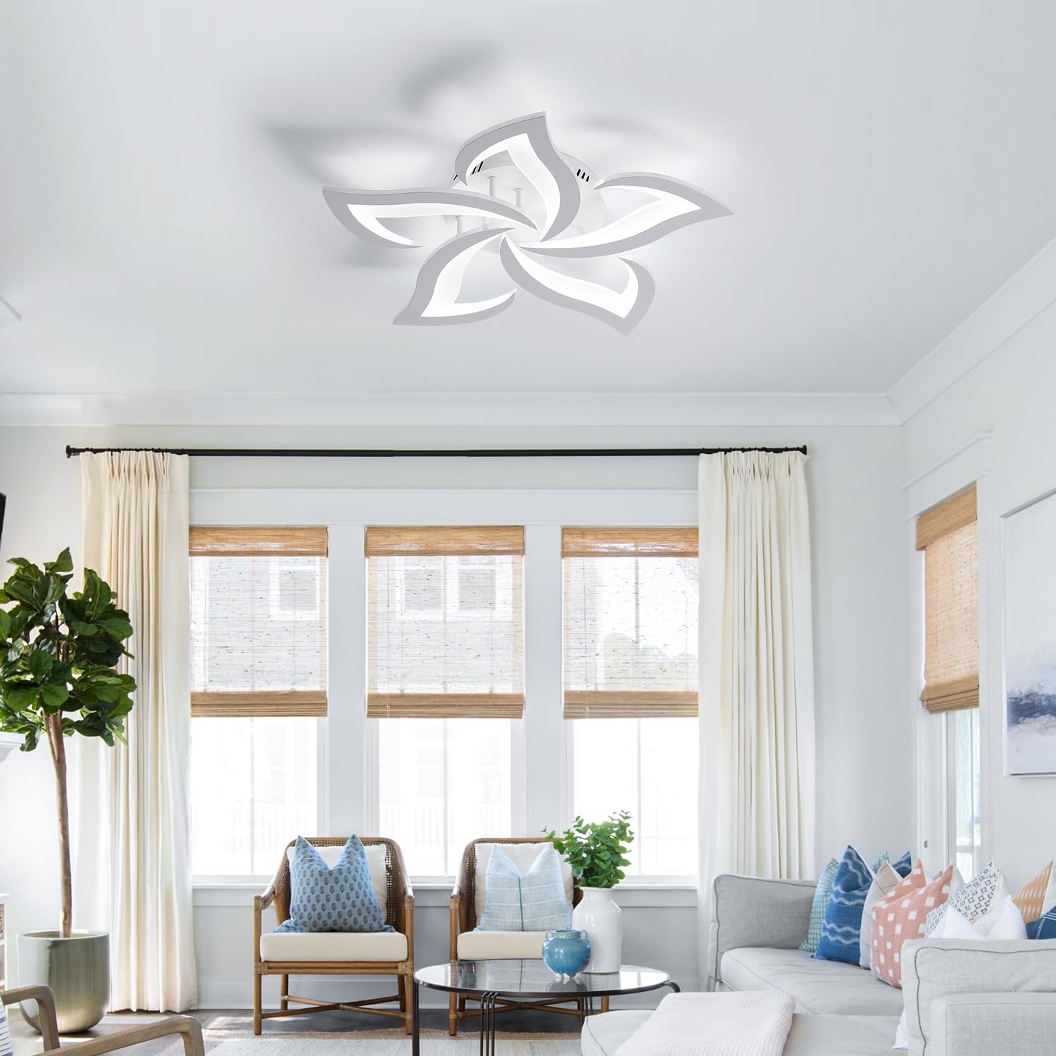 Goeco Flower Ceiling Light, Modern LED Ceiling Light Fixture, 6000K ...