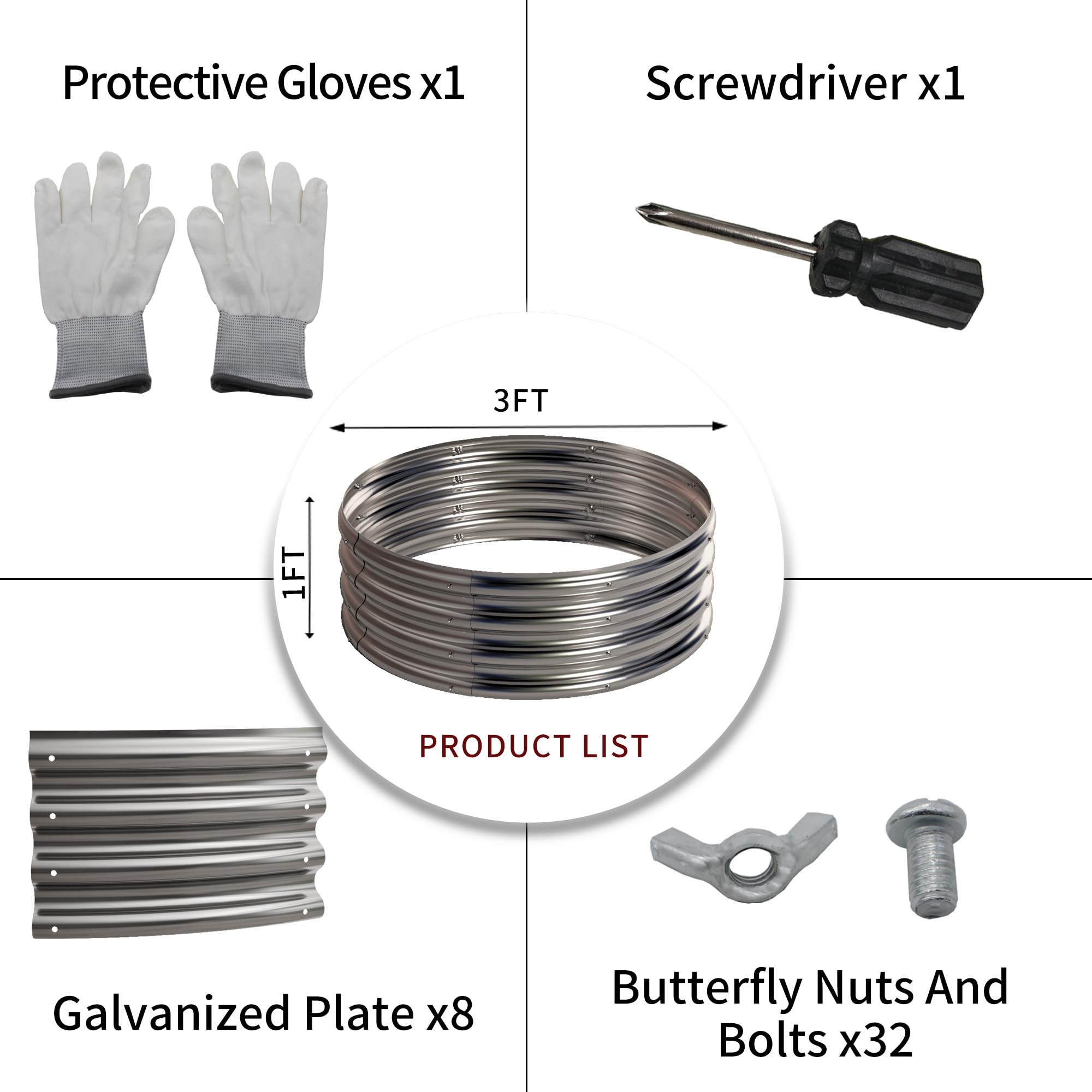 Snapklik.com : 36 Inch Outdoor Fire Pit Ring, Round Galvanized Portable ...