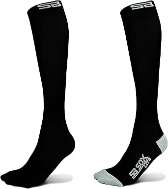 Amazon.com: SB SOX 2 Pairs Size XXL Compression Socks (Solid Black ...