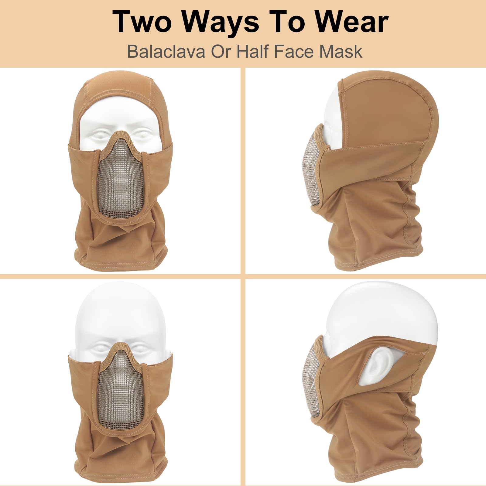 VPZENAR Airsoft Helmet,Tactical Khaki Helmet with NVG Mount,Airsoft ...