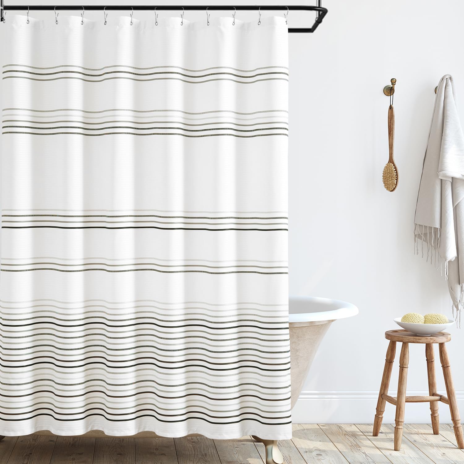 Amazon.com: jinchan Multi Grey and White Shower Curtain Ombre Fabric ...
