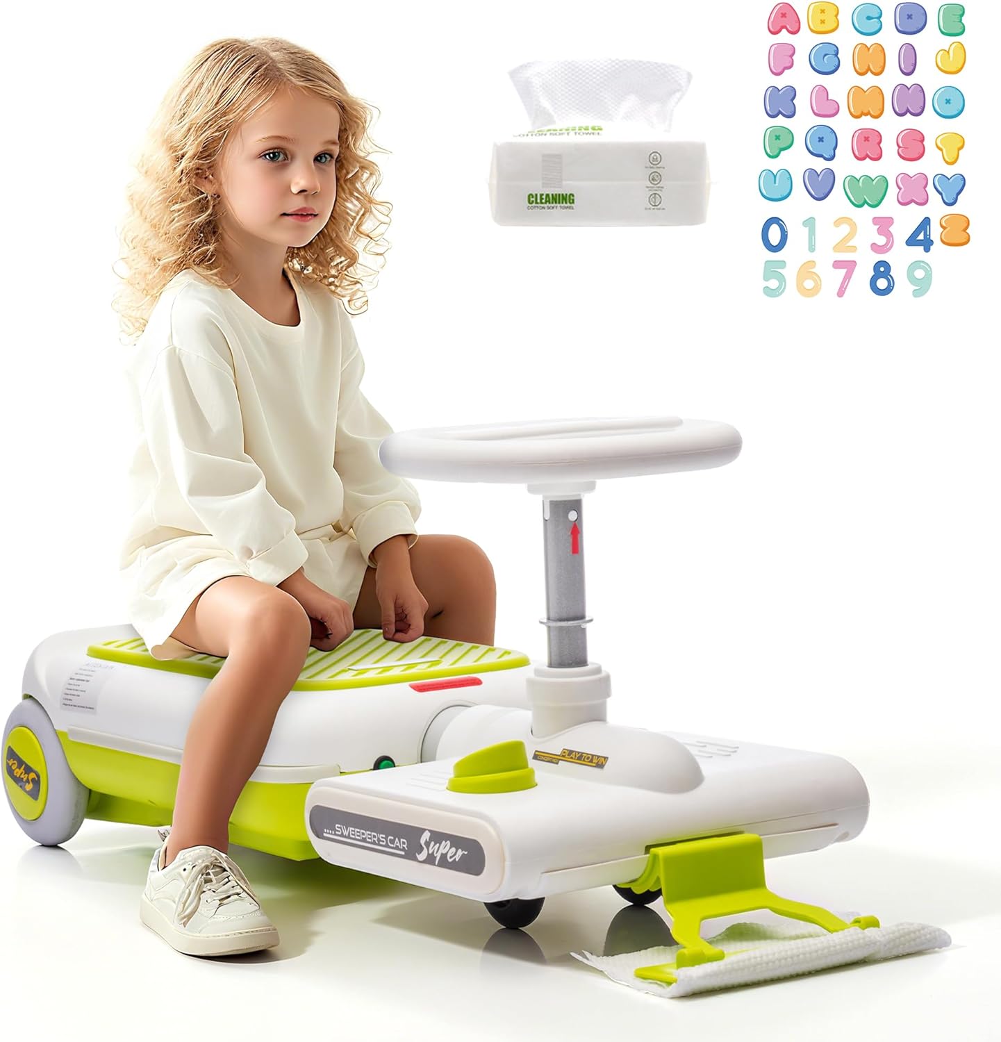 Amazon.com: 12V Electric Ride-On Car Cleaning Go Kart For Kids Ages 3-6 ...