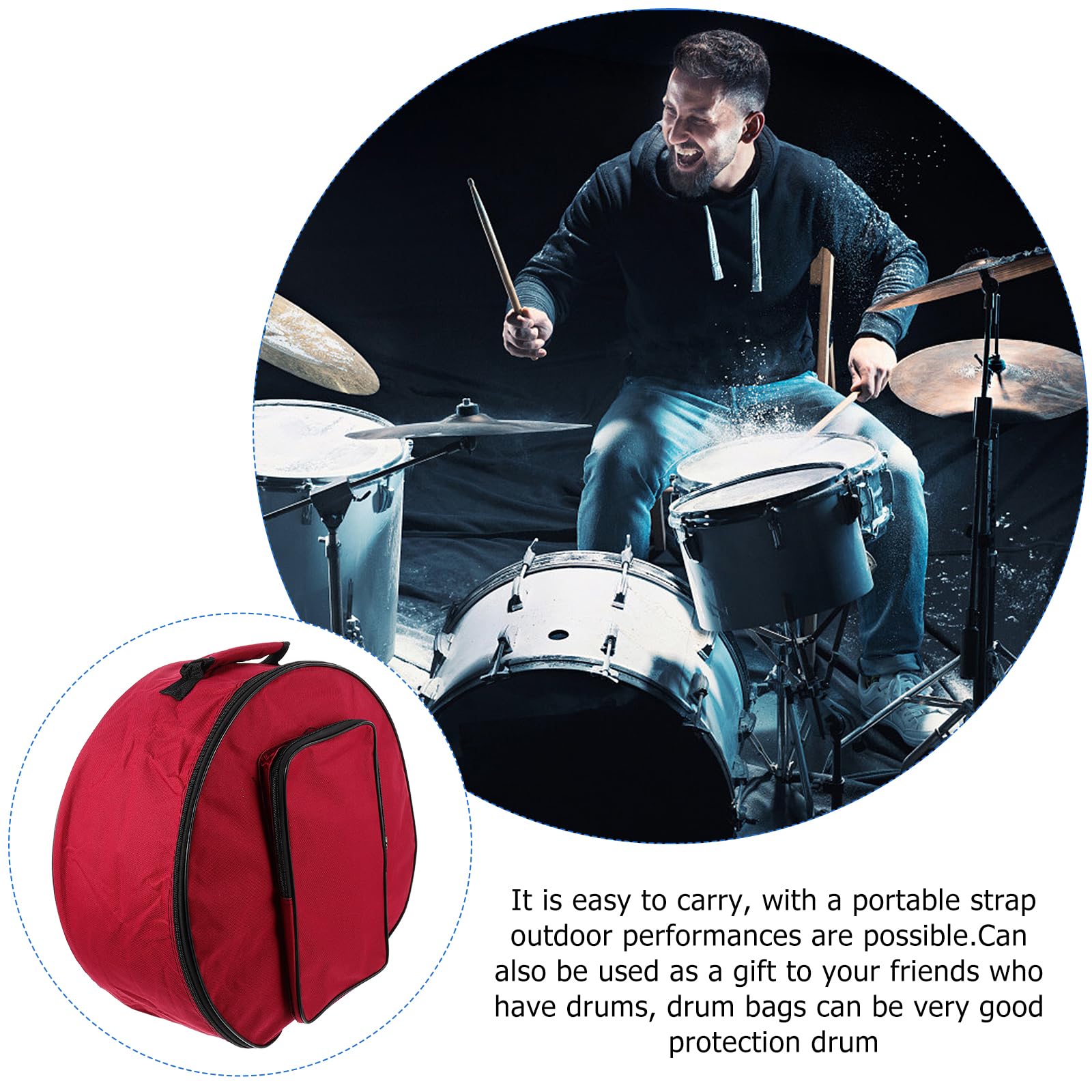 Snapklik.com : Drum Backpack Case Travel Backpack Snare Drum Case 13-14 ...