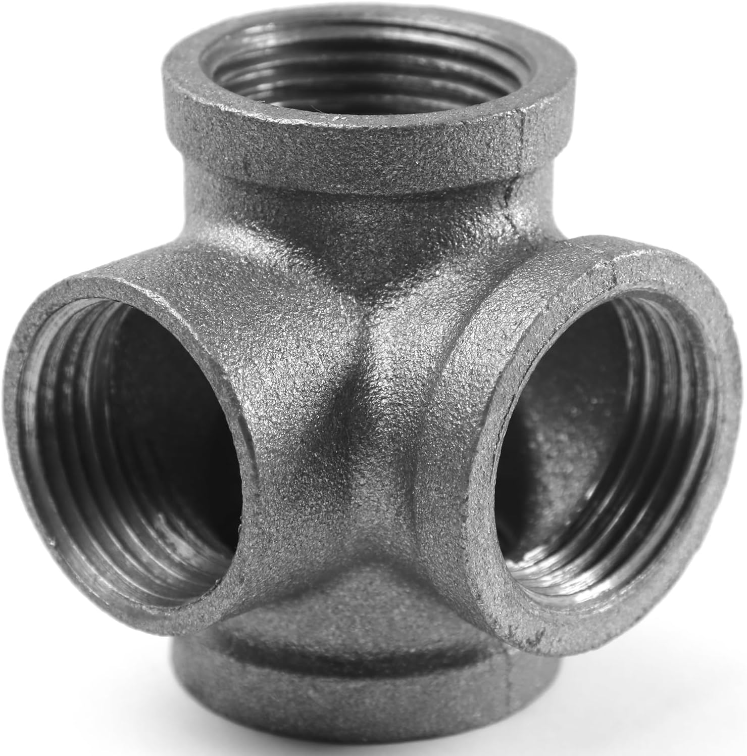 Amazon.com: AGUTEA Right Angle Black Malleable Iron Tee Fitting 4-Way ...