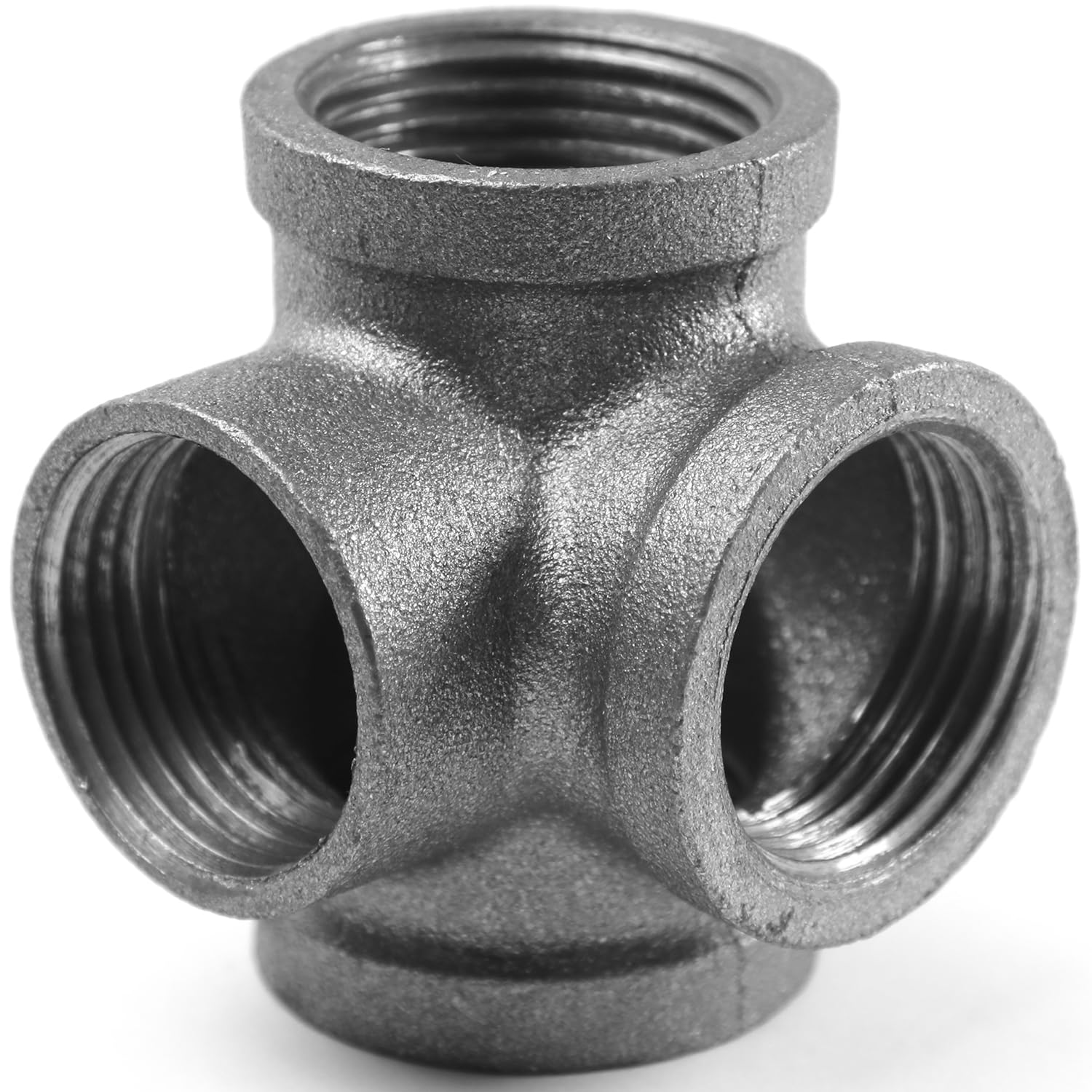 Amazon.com: AGUTEA Right Angle Black Malleable Iron Tee Fitting 4-Way ...