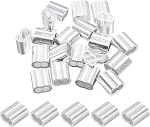 Amazon.com: 5/32" / 4 mm Aluminum Crimping Loop Sleeves, 20Pcs Cable ...