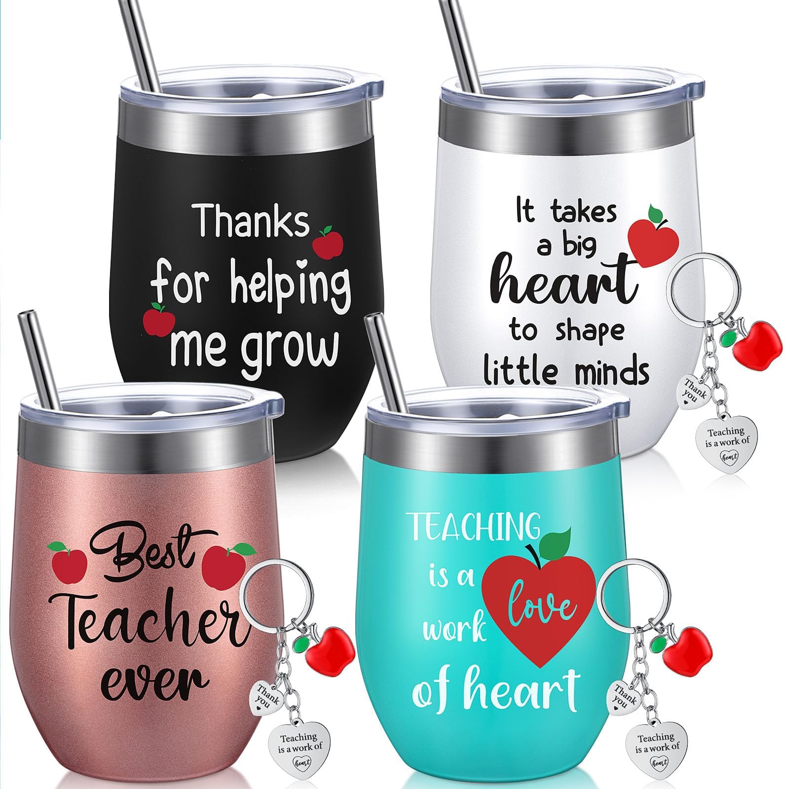 Amazon.com | 4 Pcs Teacher Appreciation Gifts Teacher Tumbler Best ...