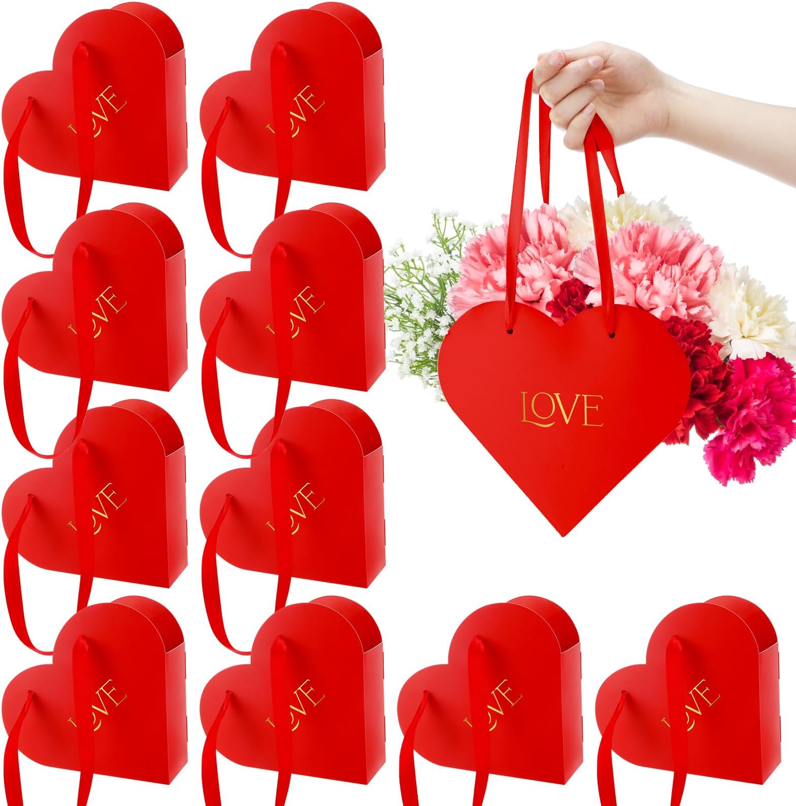 Amazon.com: Cholemy 12 Set Round Flower Boxes with Lids 3 Sizes Round ...