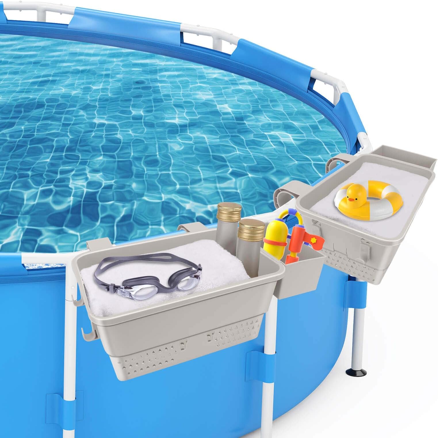 Amazon.com: COONOOL 2 Pack Swimming Pool Storage Basket with Pool Cup ...