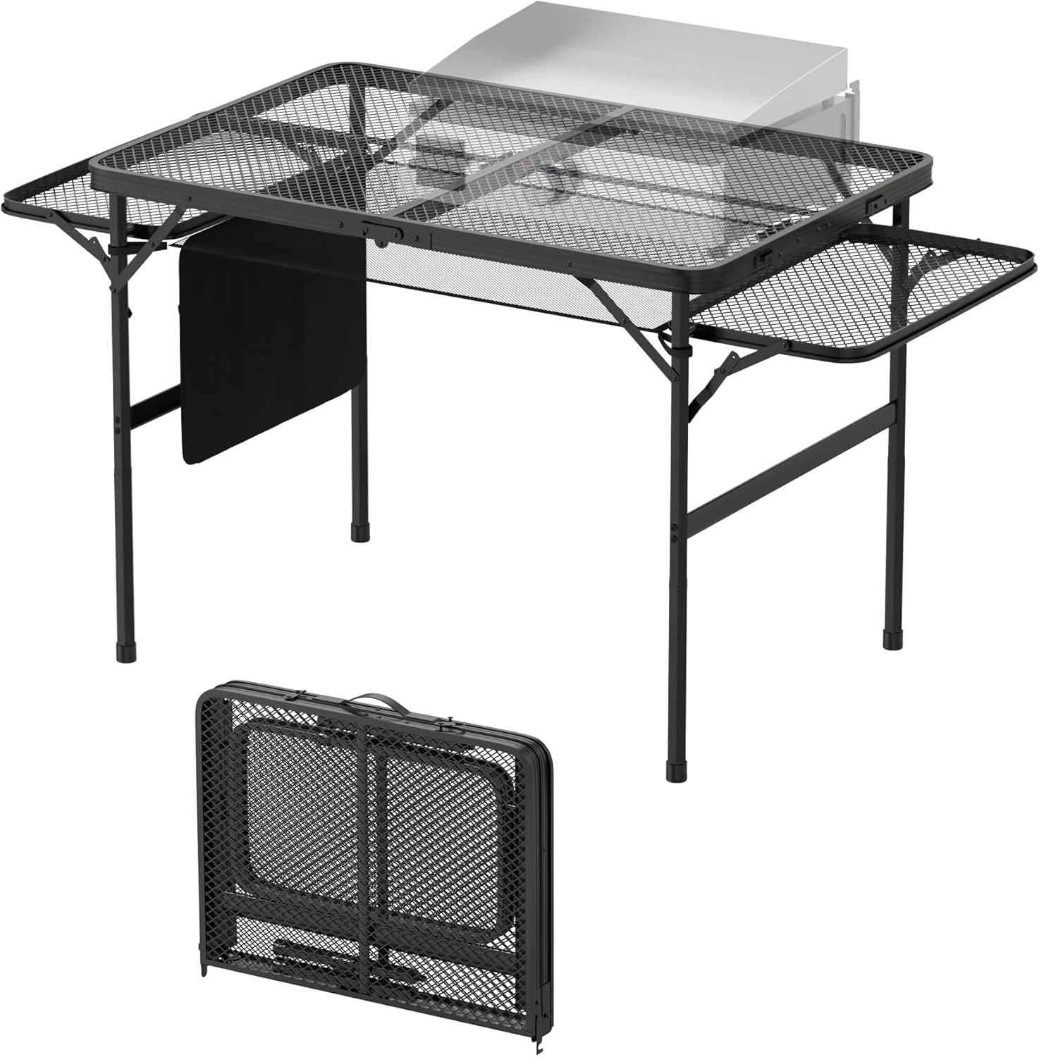 Amazon.com : LS'BABQ Folding Grill Table, Portable Camping Table with 2 ...