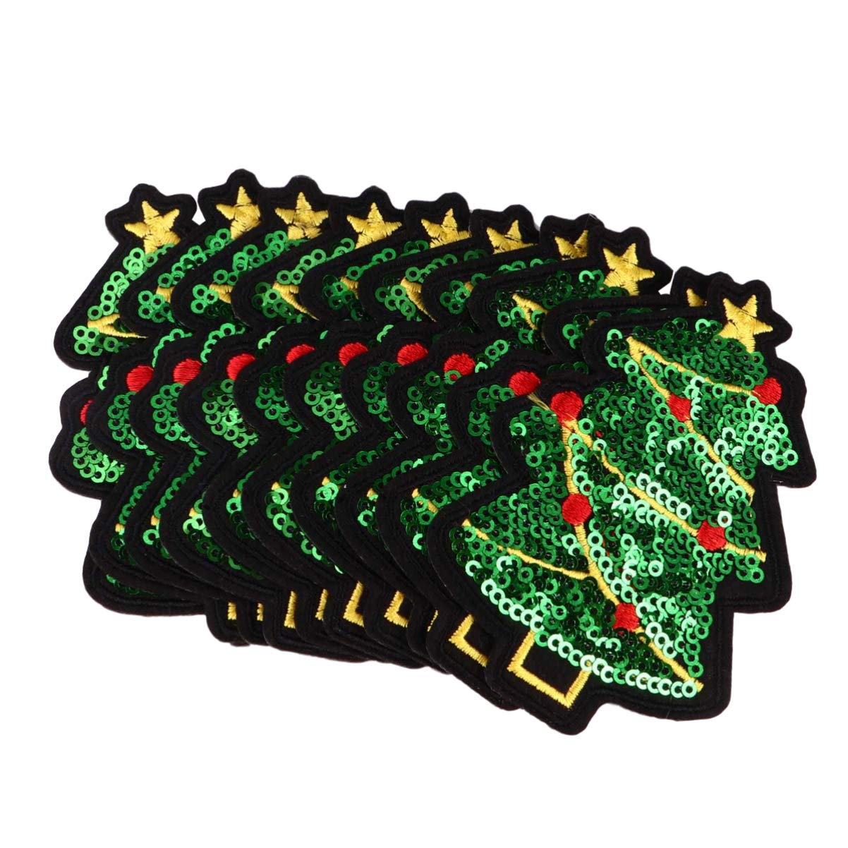 Amazon.com: ARTIBETTER 10pcs Christmas Iron-on Patch Appliques Sequins ...