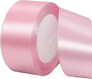 22m Pastel Pink Ribbon Satin Ribbon 40mm Wide,Macaron Pink Ribbon ...