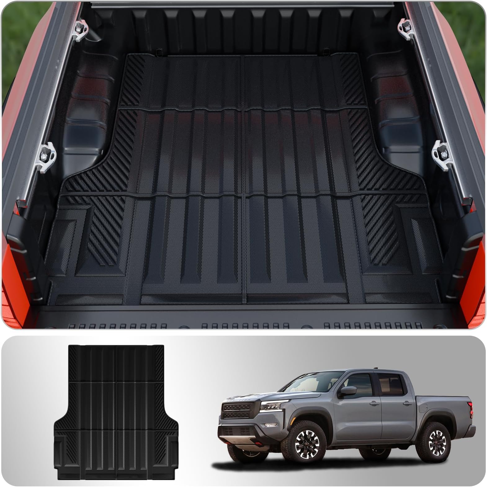 Amazon.com: Black Rubber Diamond Plate Truck Bed Floor Mat Liner ...