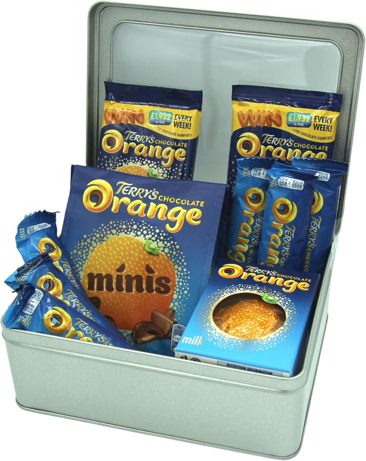 Terrys Chocolate Orange Selection Box Hamper, Bundle with Silver Hinged ...