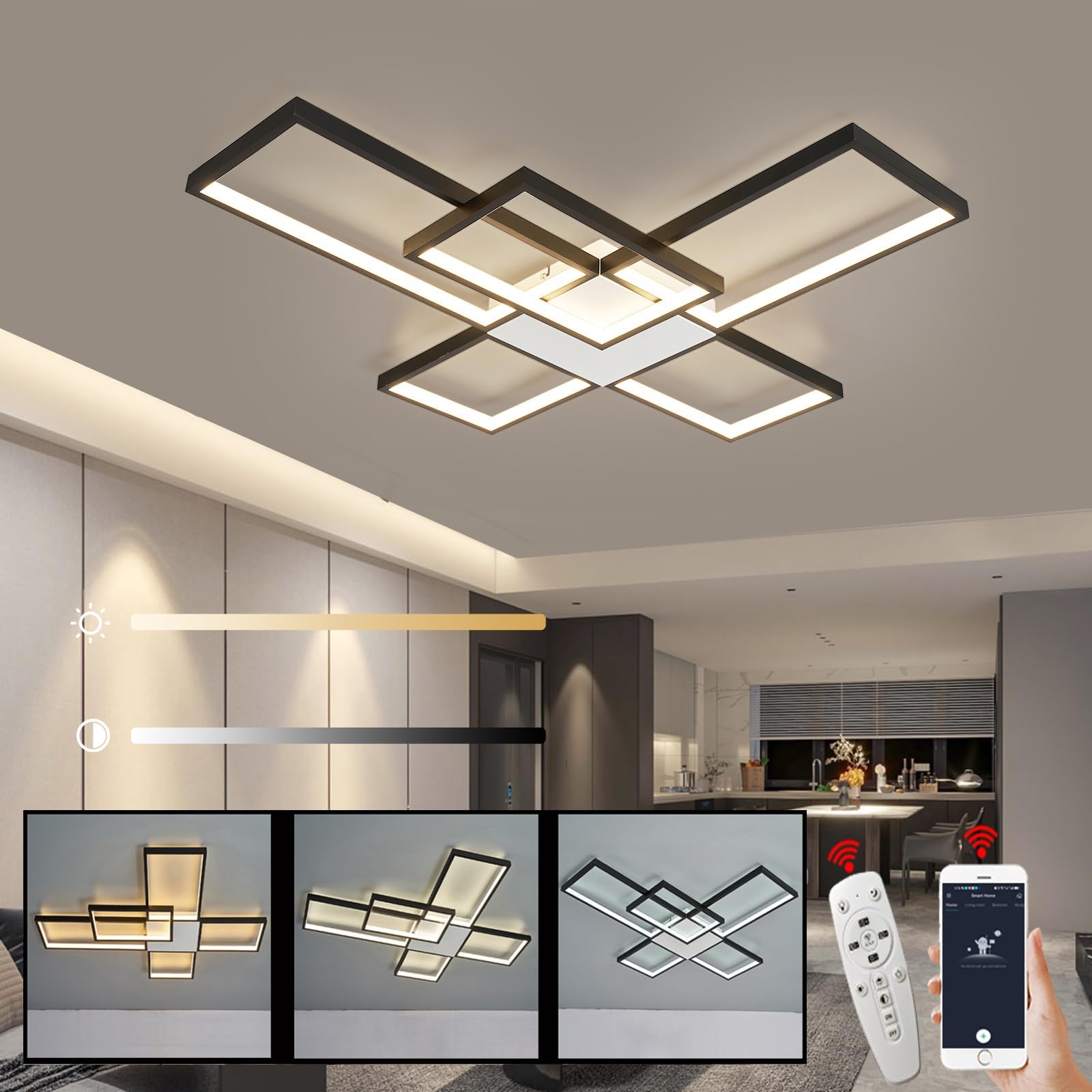 Amazon.com: Dimmable LED Ceiling Light with Remote Control 3000K-7000K ...