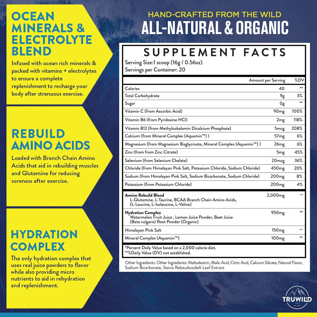 Truwild Hydrate Electrolyte + Aminoácidos Bebida en po...B07W3YLLFM ...