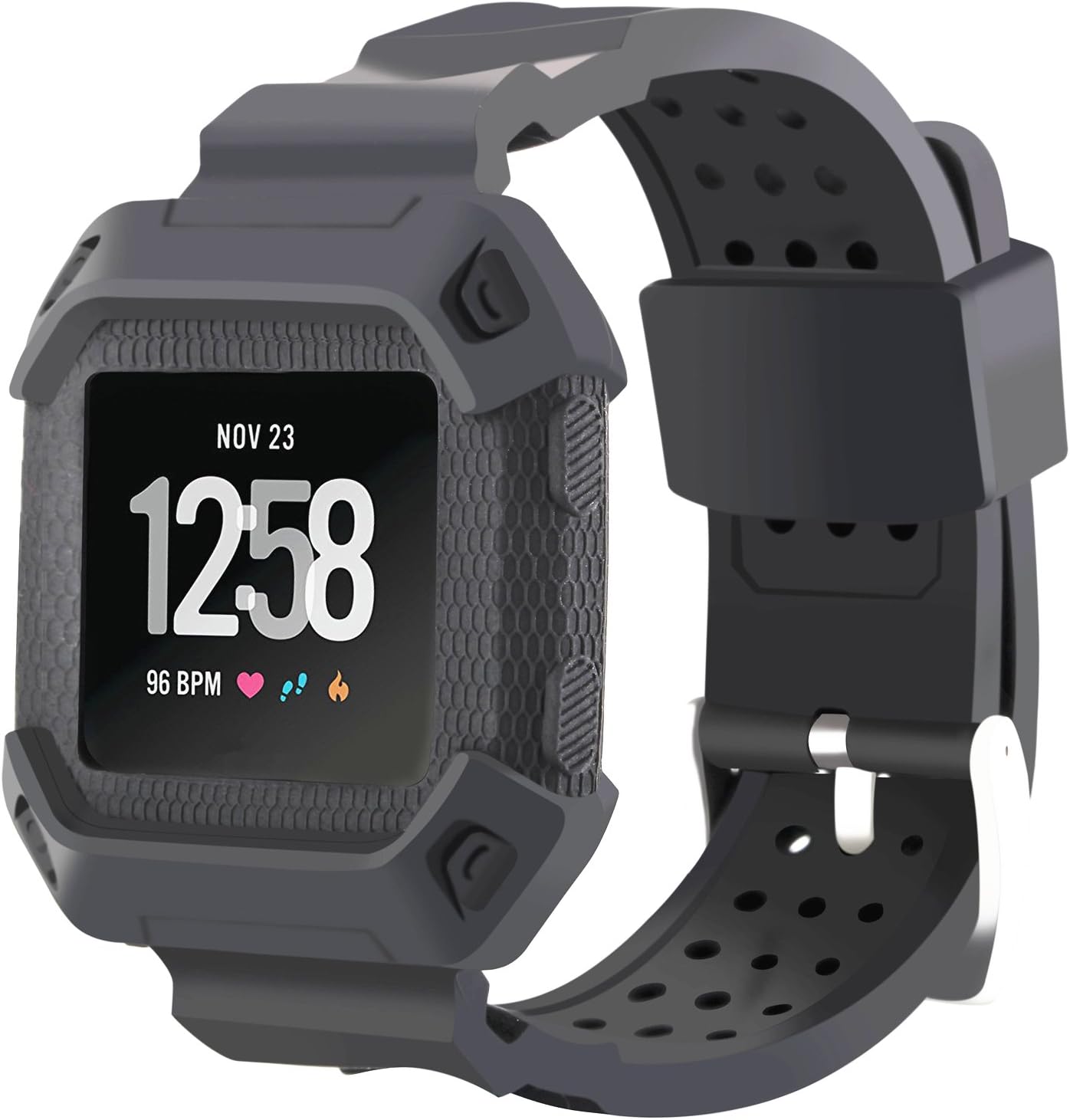 Amazon.com: Moretek for Fitbit Versa Case with Bands, Shock-Proof ...