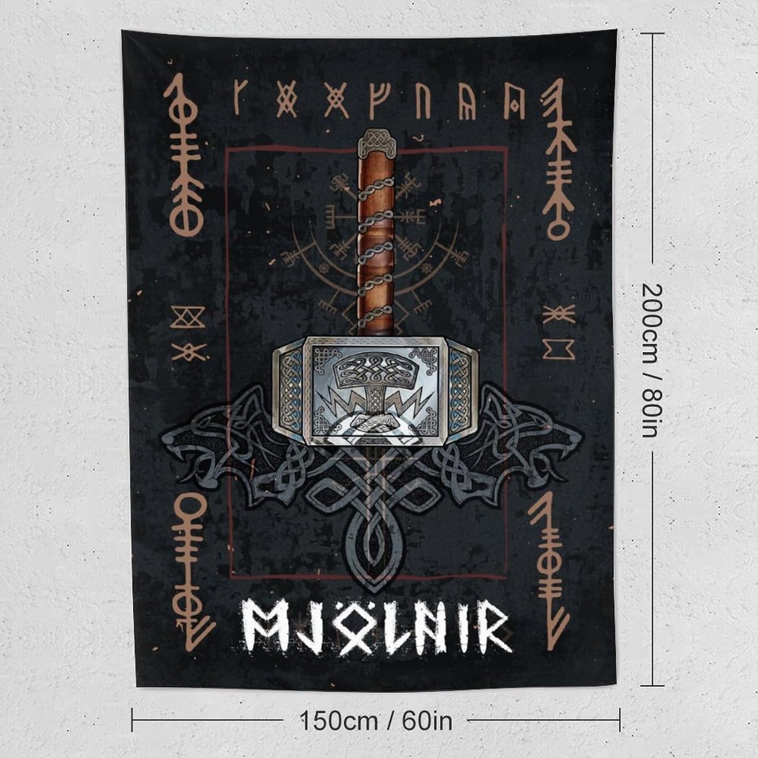 Norse Mythology Tapestry Mjolnir Tapestry Cool Artworks Painting Wall ...