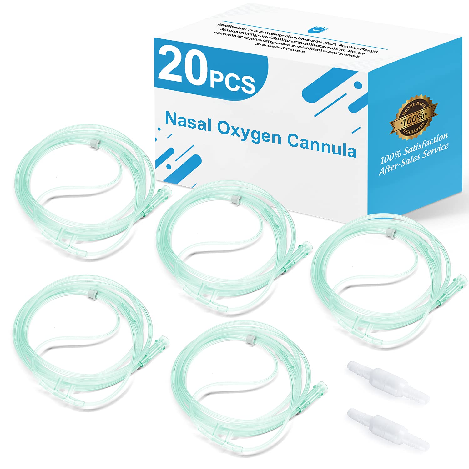 Buy 15 Packs Adult Soft Nasal Oxygen Cannula, 25 Foot Oxygen Tubing ...